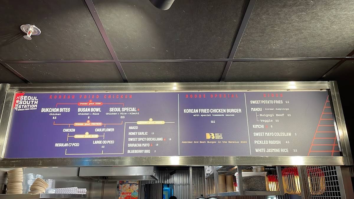 Menu at Seoul South Station - Korean Fried Chicken, Brussels