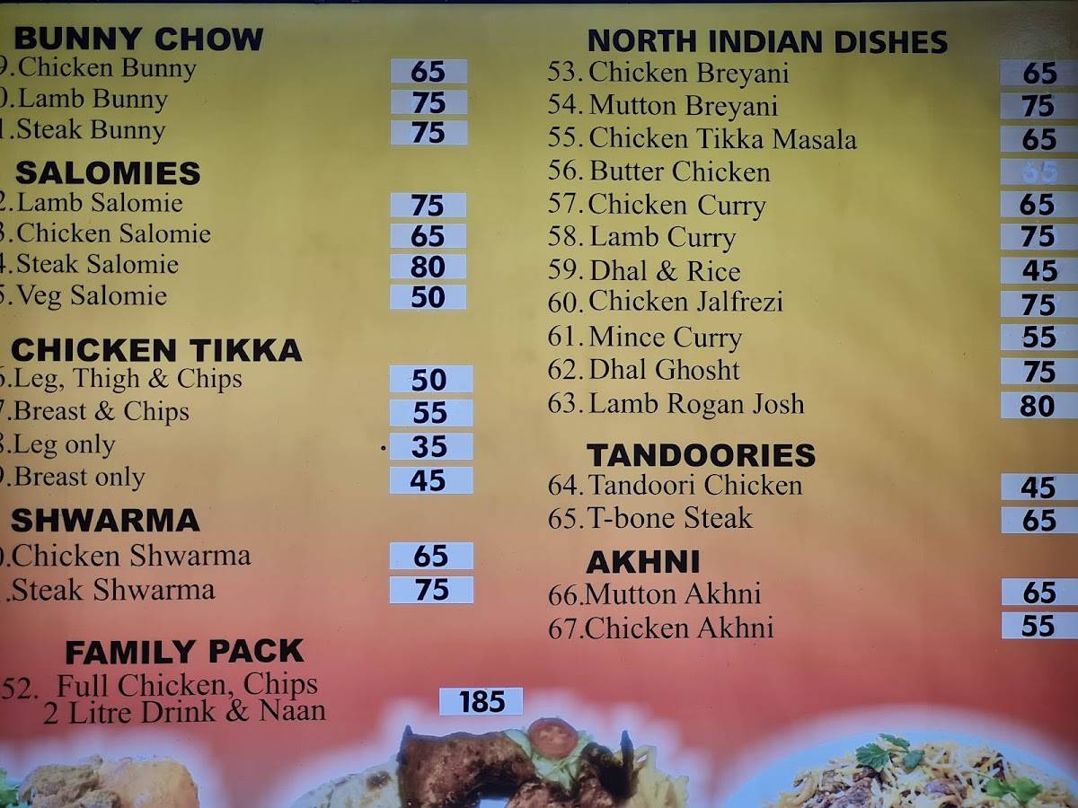 Menu at Shawarma house bellville restaurant, Cape Town
