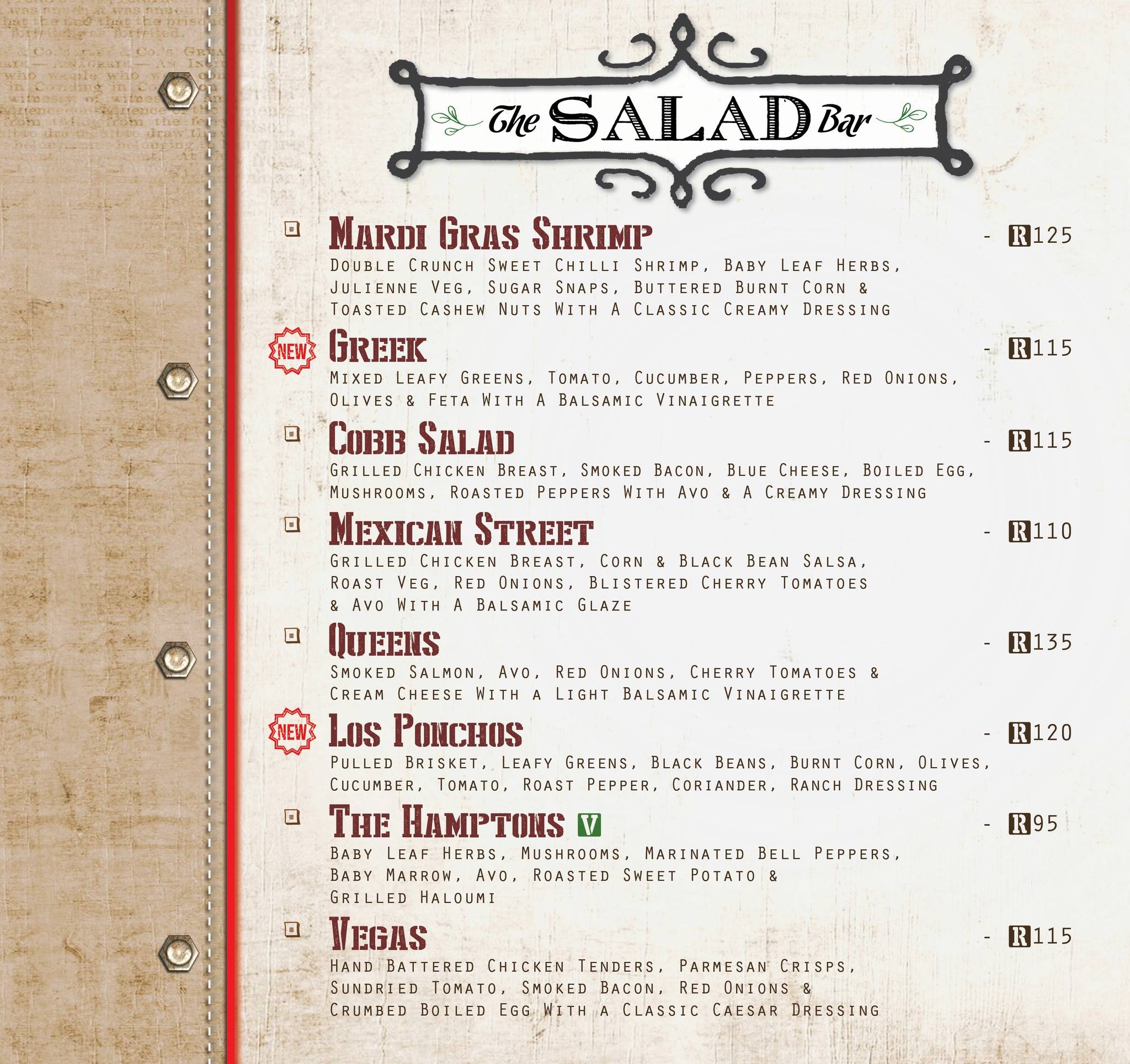 Menu at Smoke Daddy's restaurant, Randburg, Cedar Square Shopping Centre