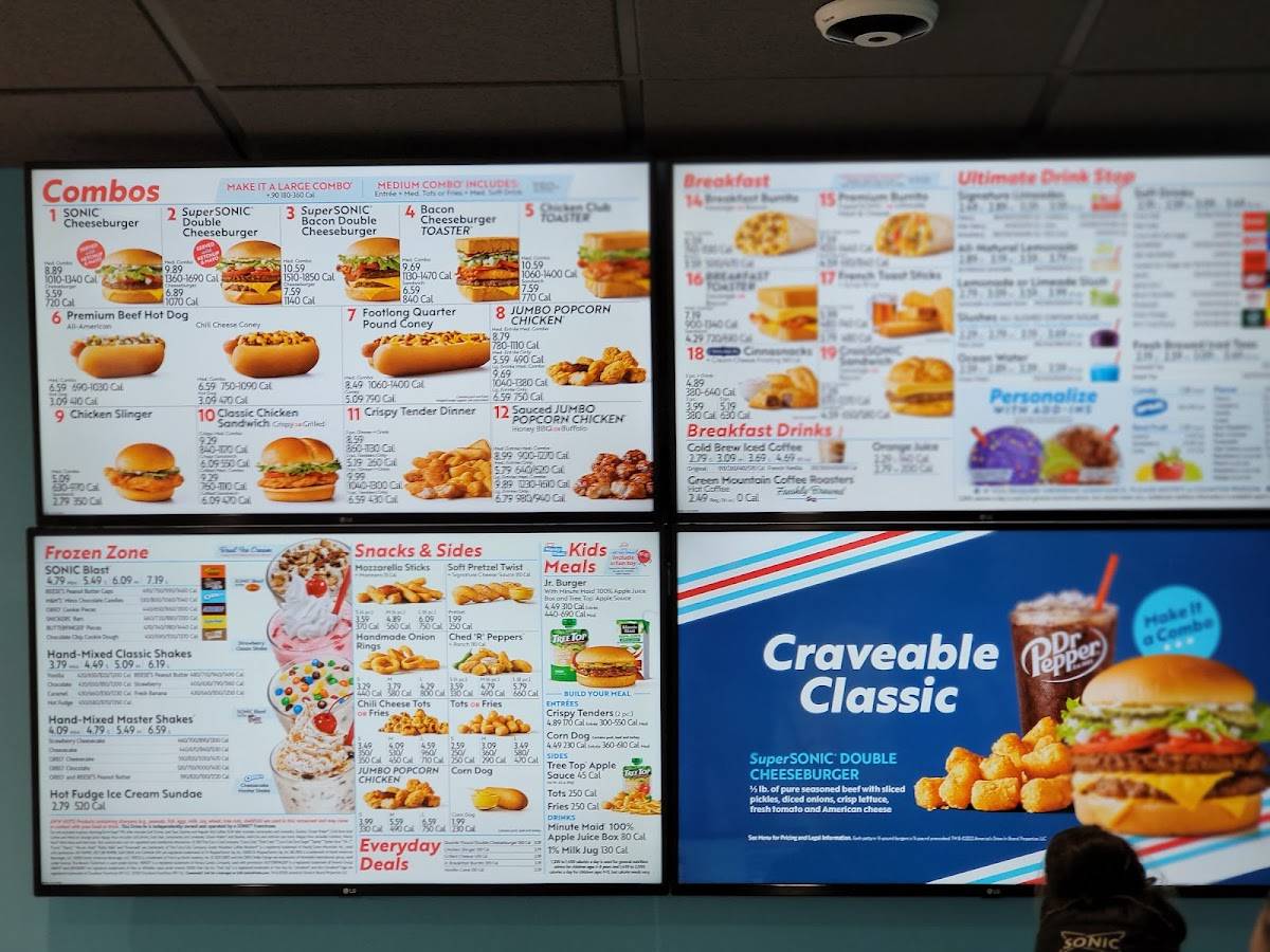Menu at Sonic Drive-In fast food, Anchorage