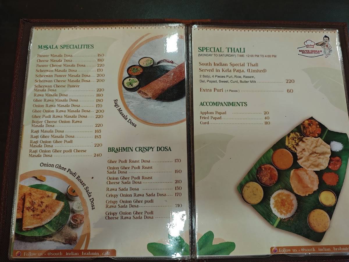 Menu at South Indian Brahmin Cafe, Mumbai, 6