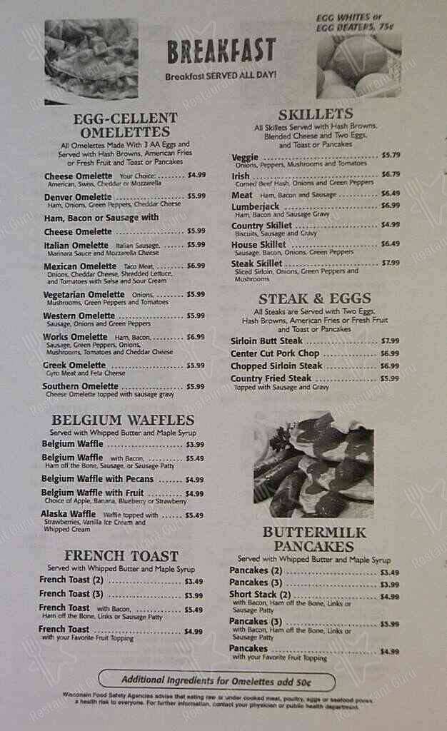 Menu at Sparta Family Restaurant, Sparta