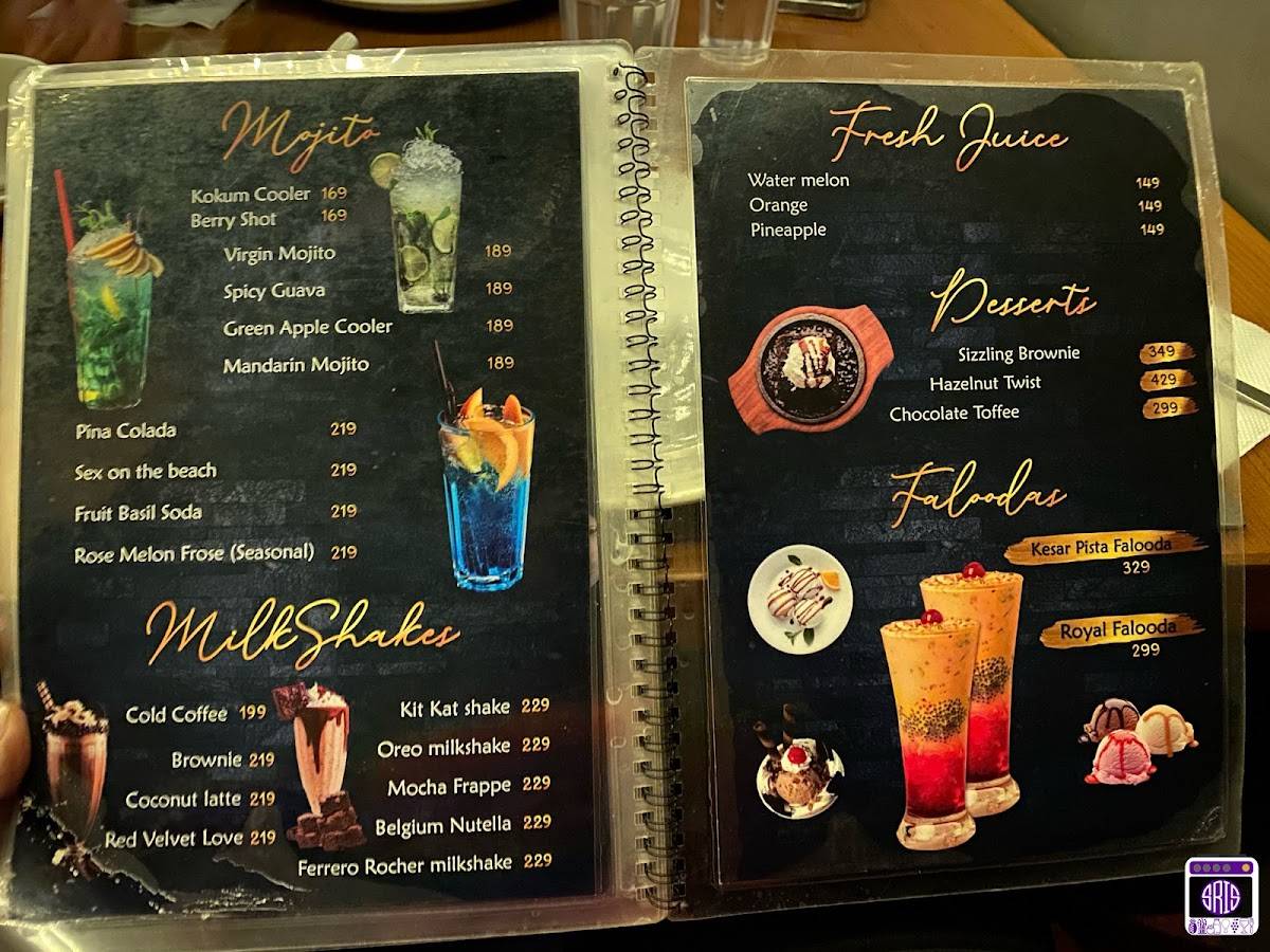 Menu at Spice club, Coimbatore