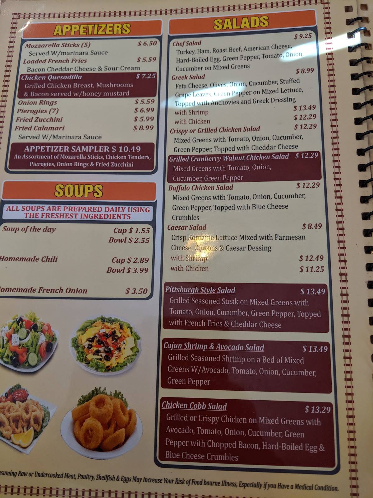 Menu at Squeaky Rail Diner restaurant, Enola, 505 N Enola Rd