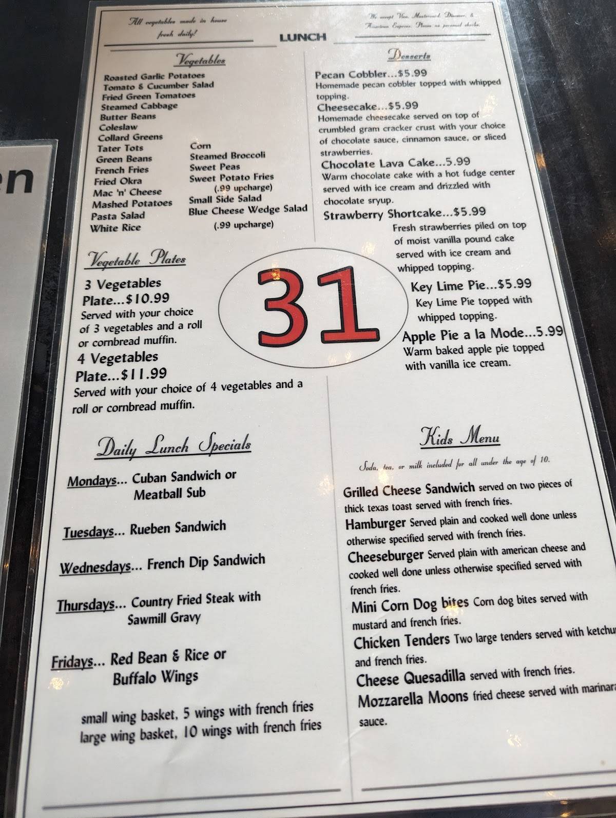 Menu at Station 31 Kitchen pub & bar, Chelsea