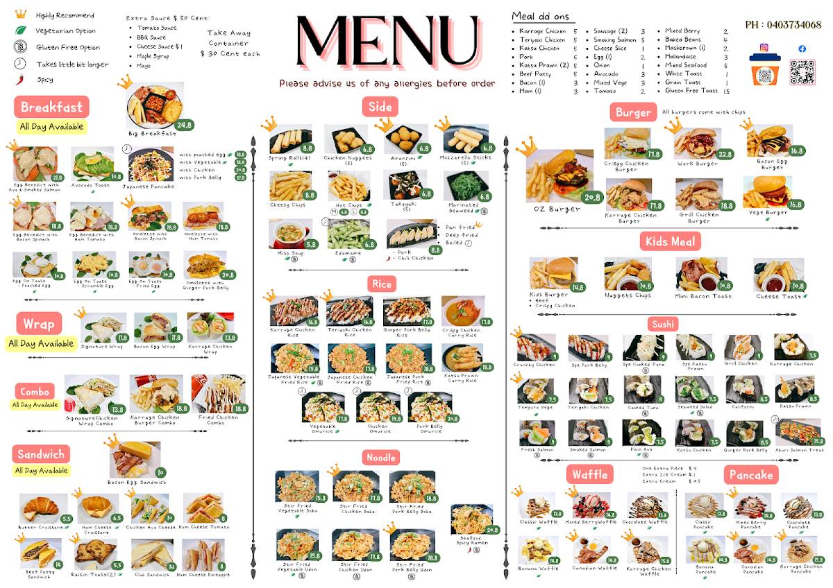 Menu at Sugar Maple Japanese Restaurant & Cafe, Highfields