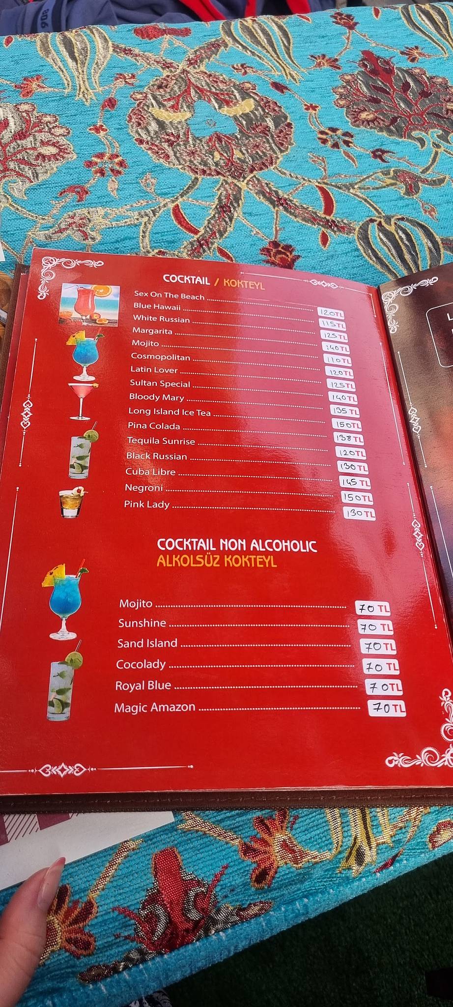 Menu at Sultan Palace Cafe Restaurant, Istanbul, Biçki Yurdu Sk. No:1