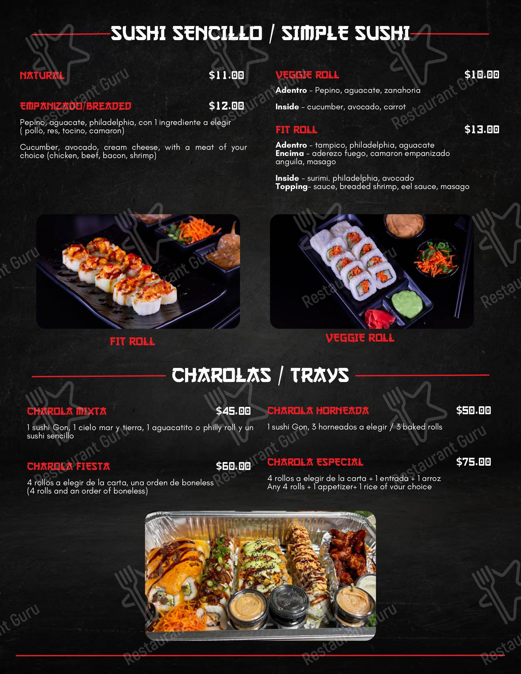 Menu at Sushi Gon Estilo Sinaloa - Mariscos restaurant, Coolidge