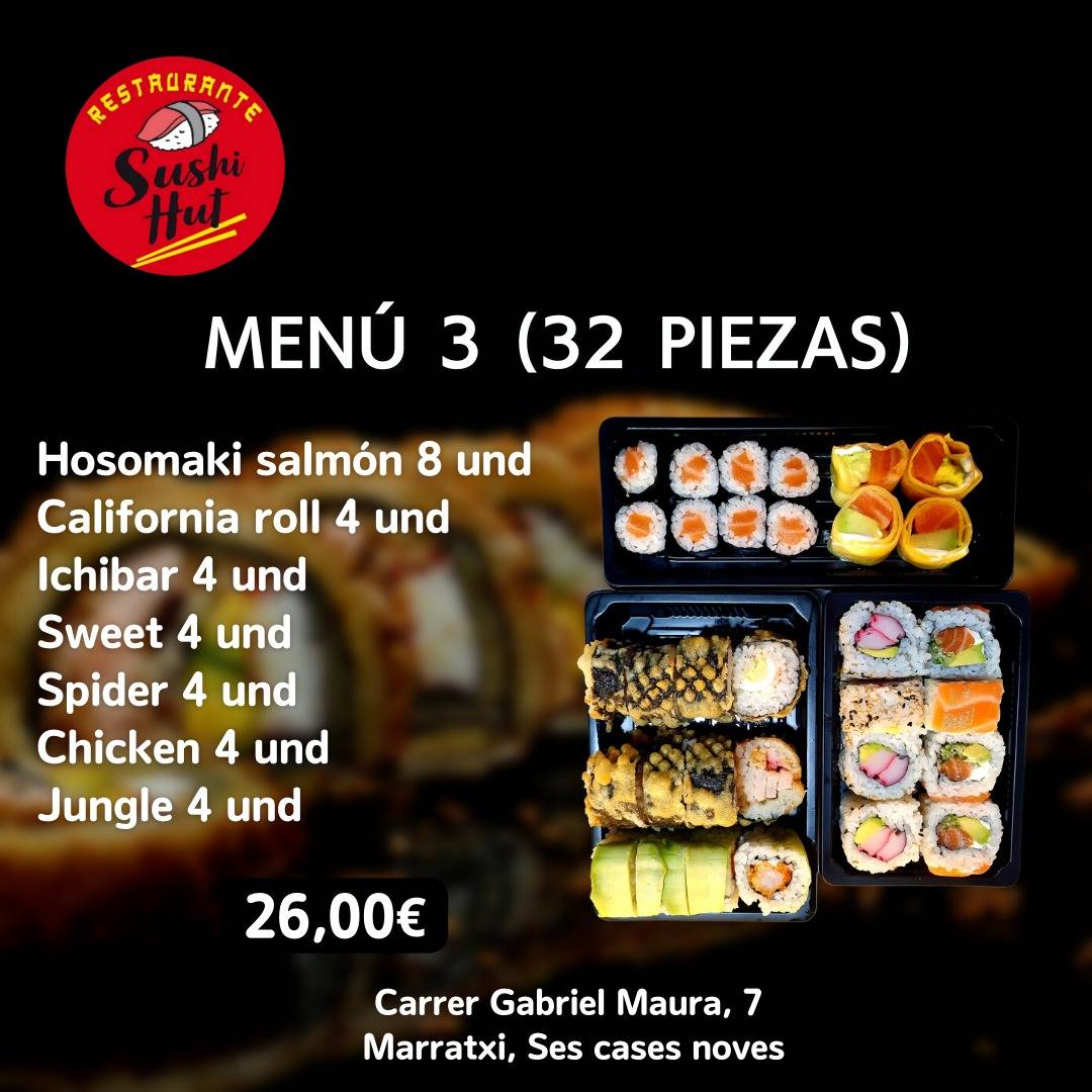 Carta del restaurante Sushihut, Marratxí