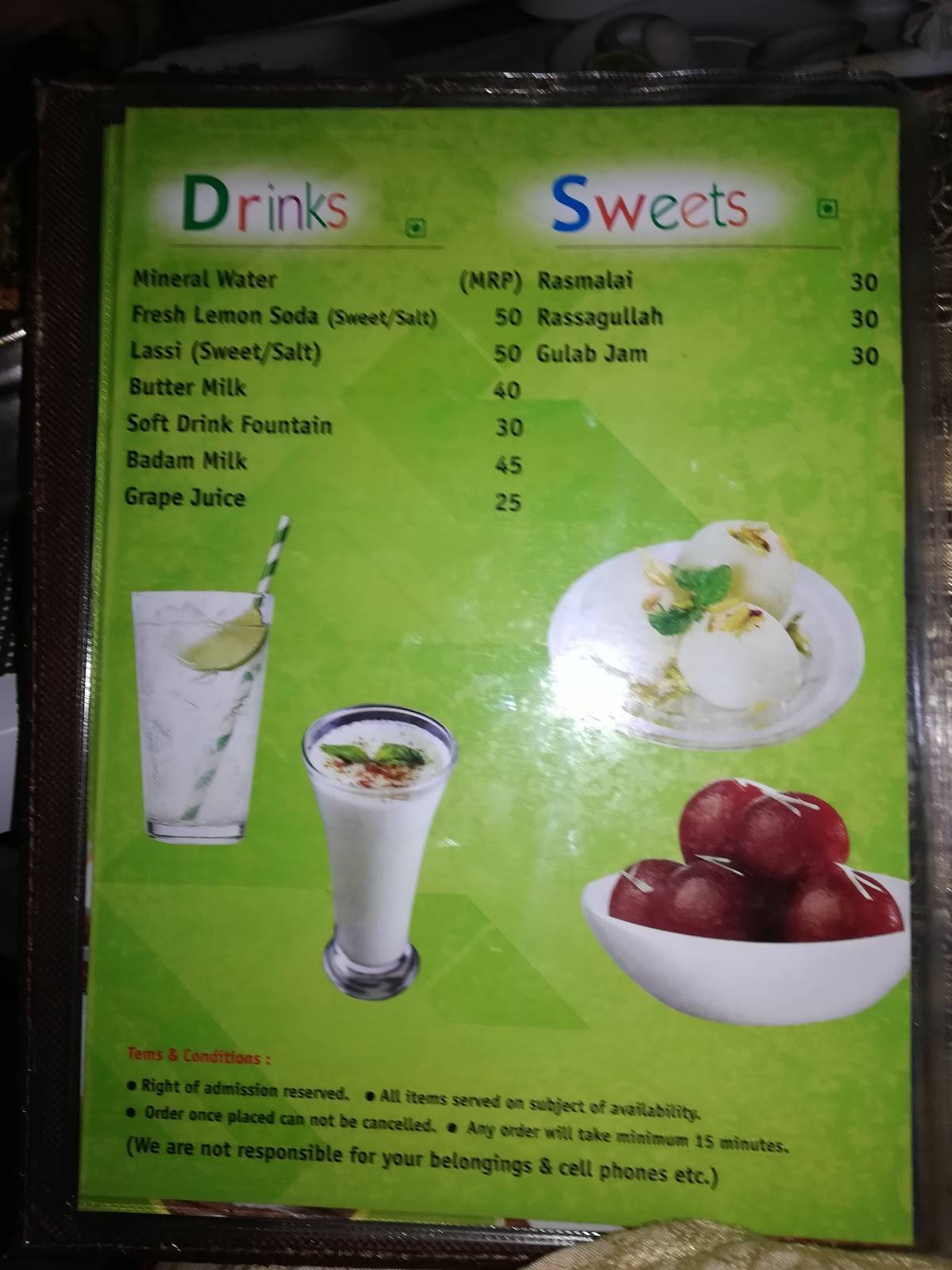 Menu at SweetmagiC mangalagiri, Mangalagiri