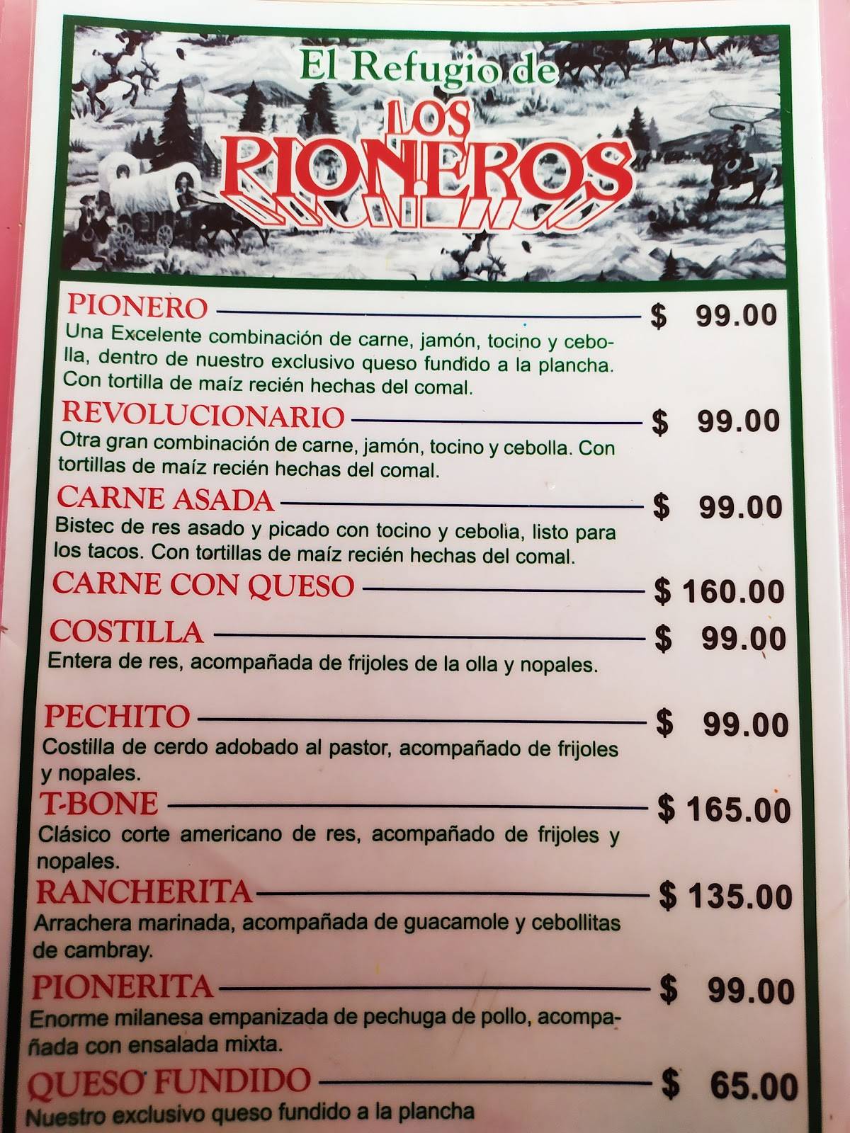 Carta del restaurante TAQUERIA Los Pioneros, Ciudad del México ...