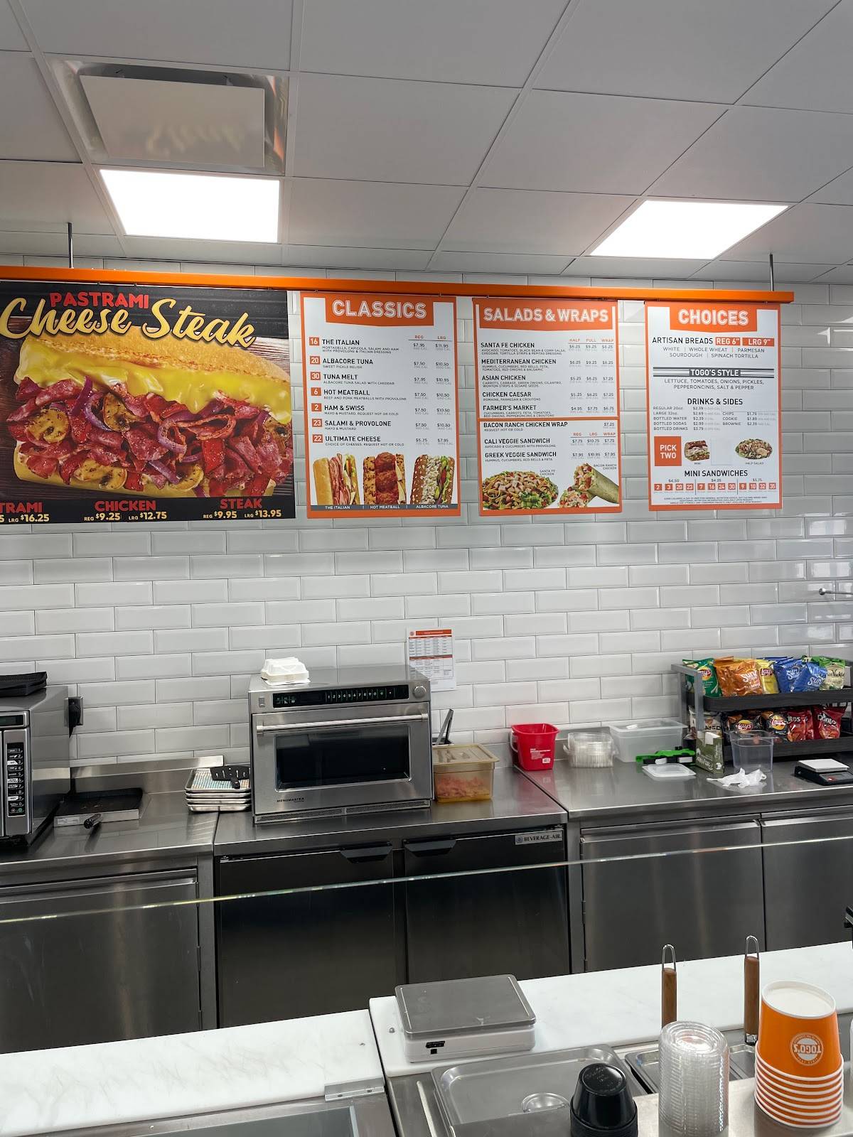 Menu at TOGO'S Sandwiches restaurant, Henderson