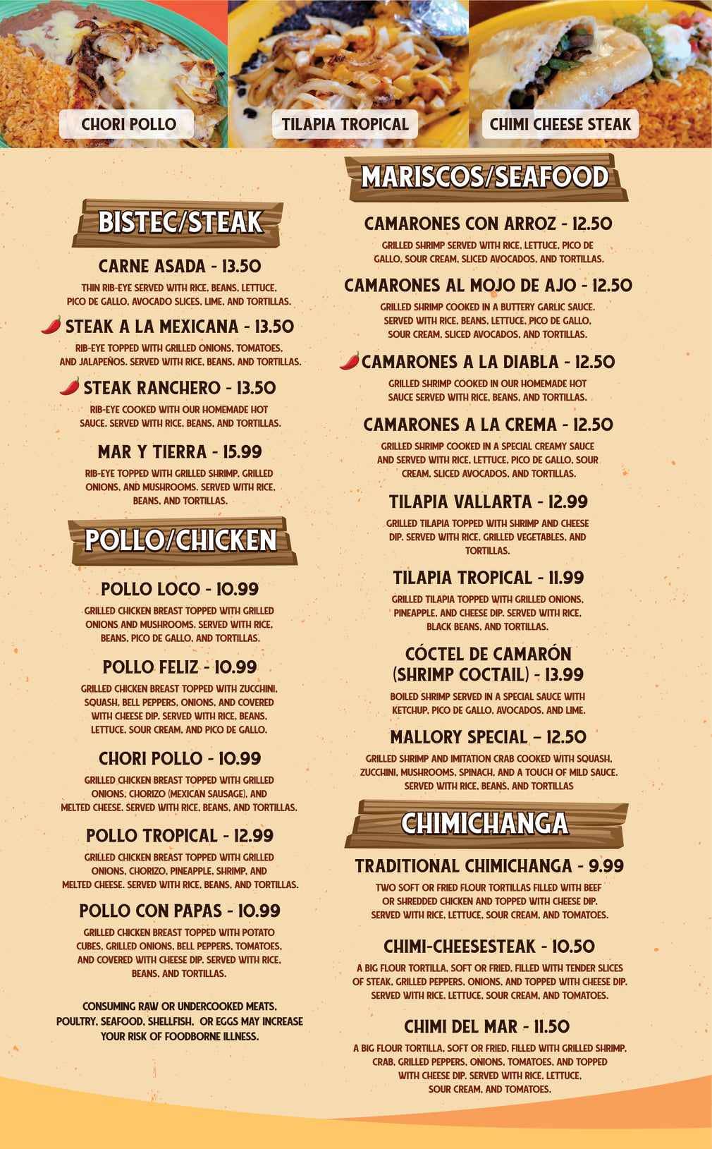 Menu at Taco Wagon restaurant, Appomattox, 177 Old Courthouse Rd