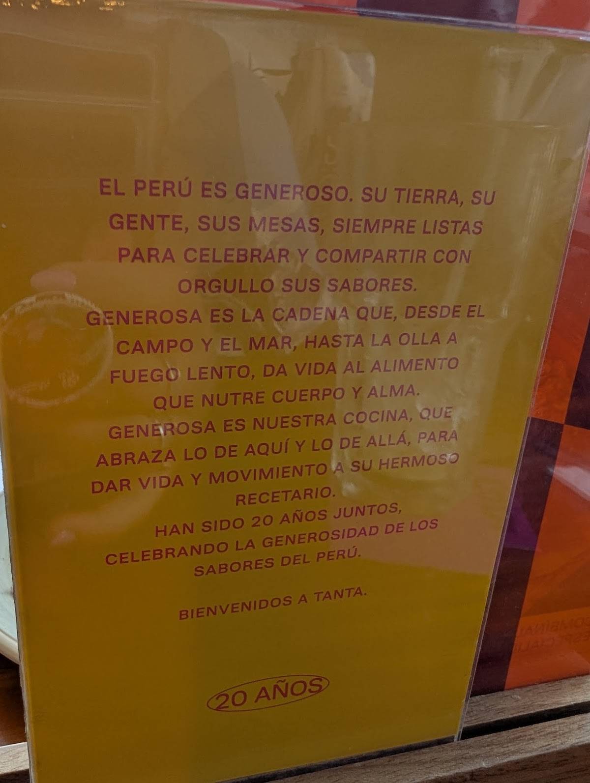 Carta del restaurante Tanta San Isidro, San Isidro, C. Pancho Fierro 115