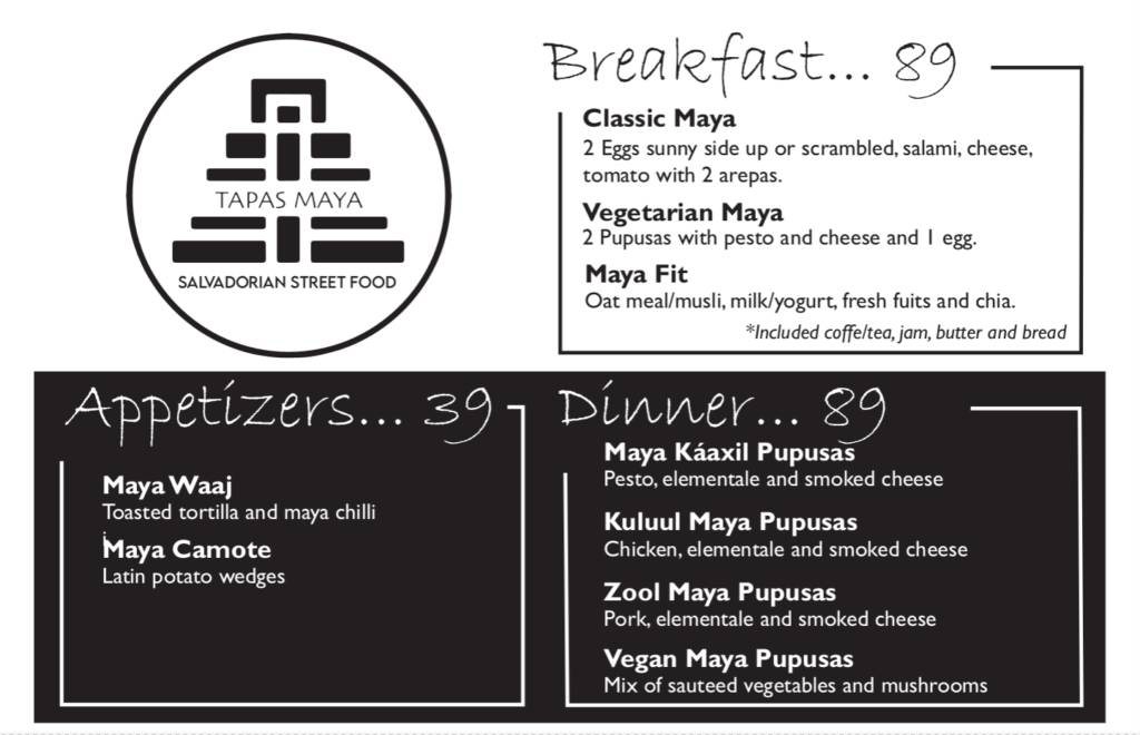 Menu da Tapas Maya ristorante, Pakoštane