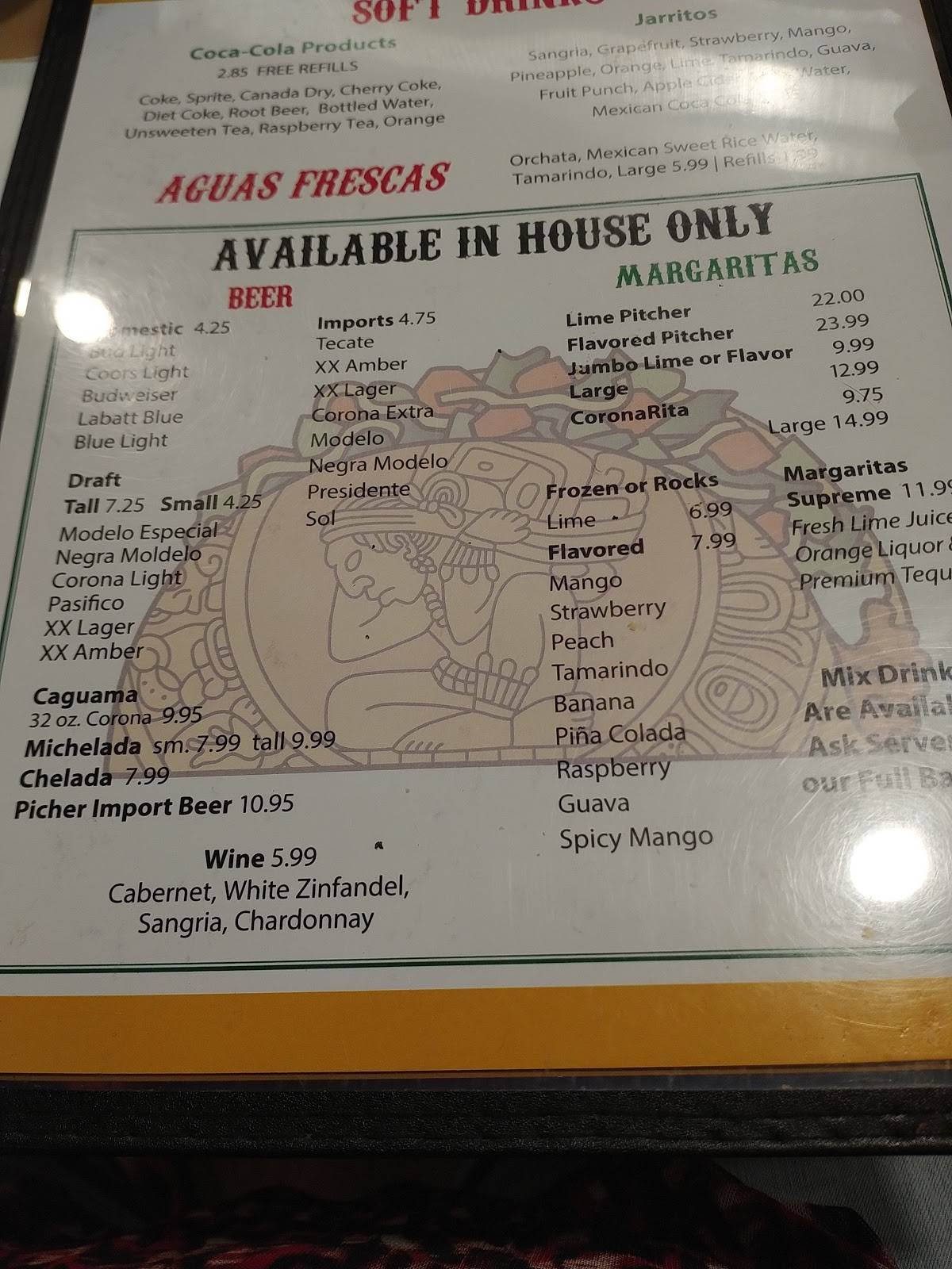 Menu at Taqueria Los Mayas restaurant, Cheektowaga
