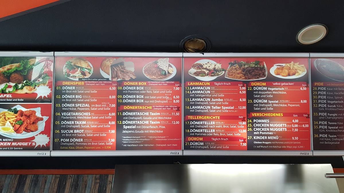 Speisekarte von Restaurant Taxim, Illertissen