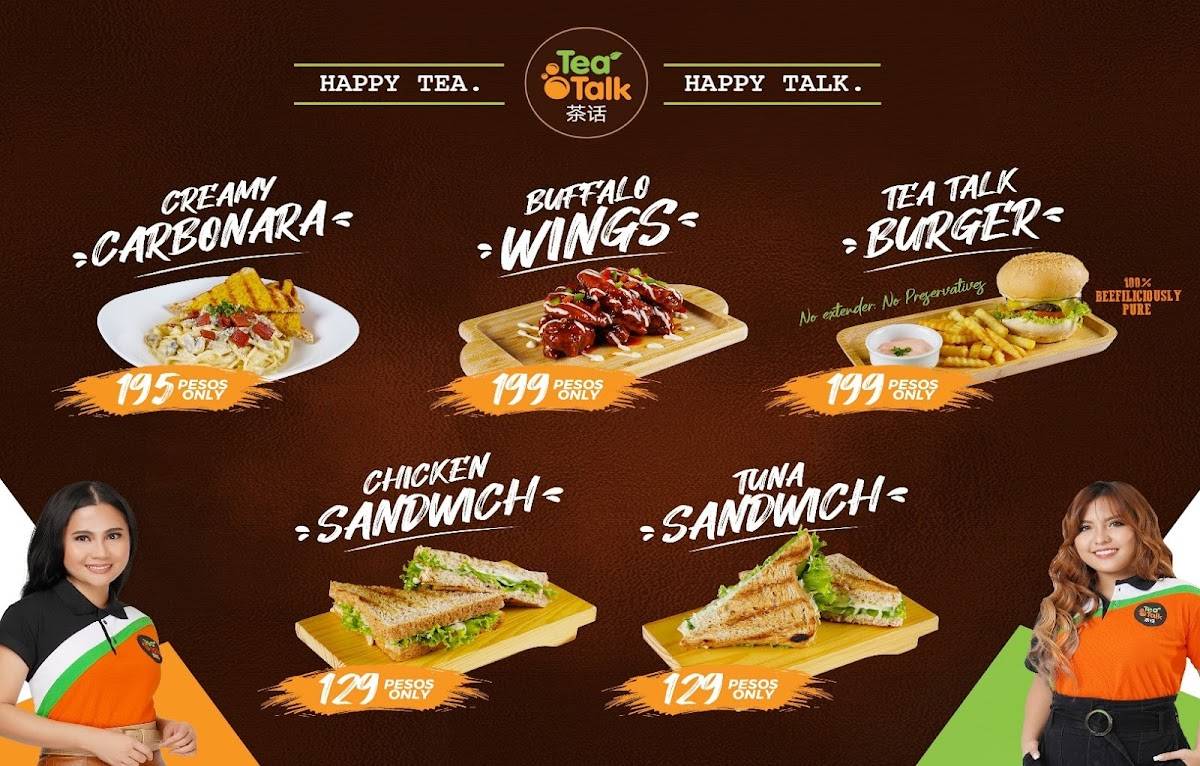 Menu at Tea Talk Baclaran restaurant, Parañaque