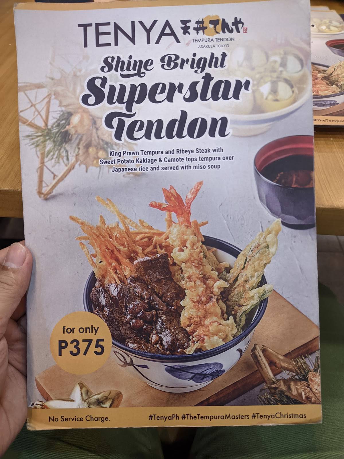 Carta del restaurante Tenya (SM Mall of Asia, Pasay City), Pasay ...
