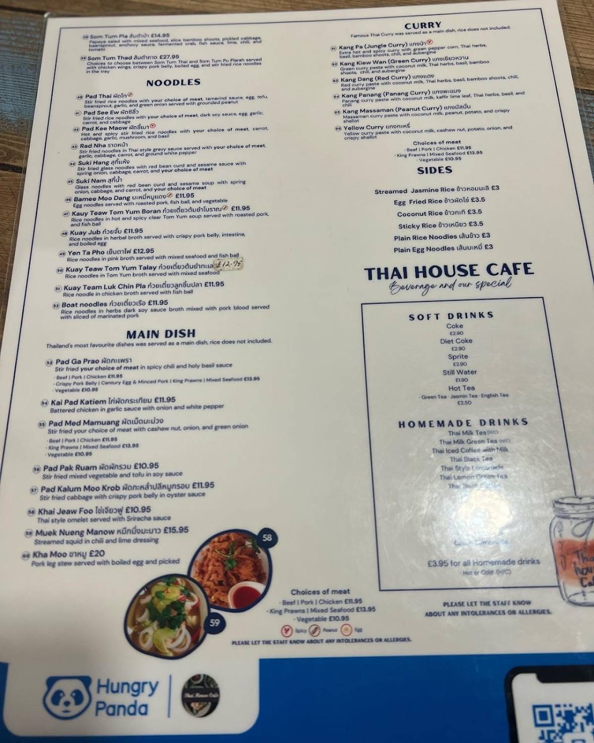 Menu at Thai House Cafe Newcastle, Newcastle upon Tyne