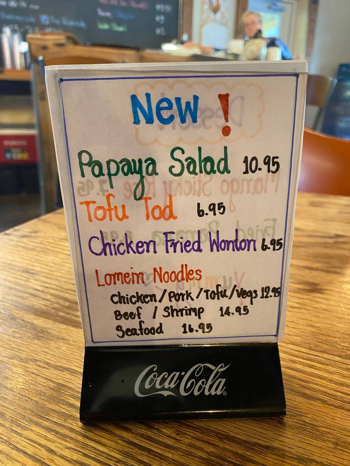 Menu at Thai Riverside restaurant, Kingsport