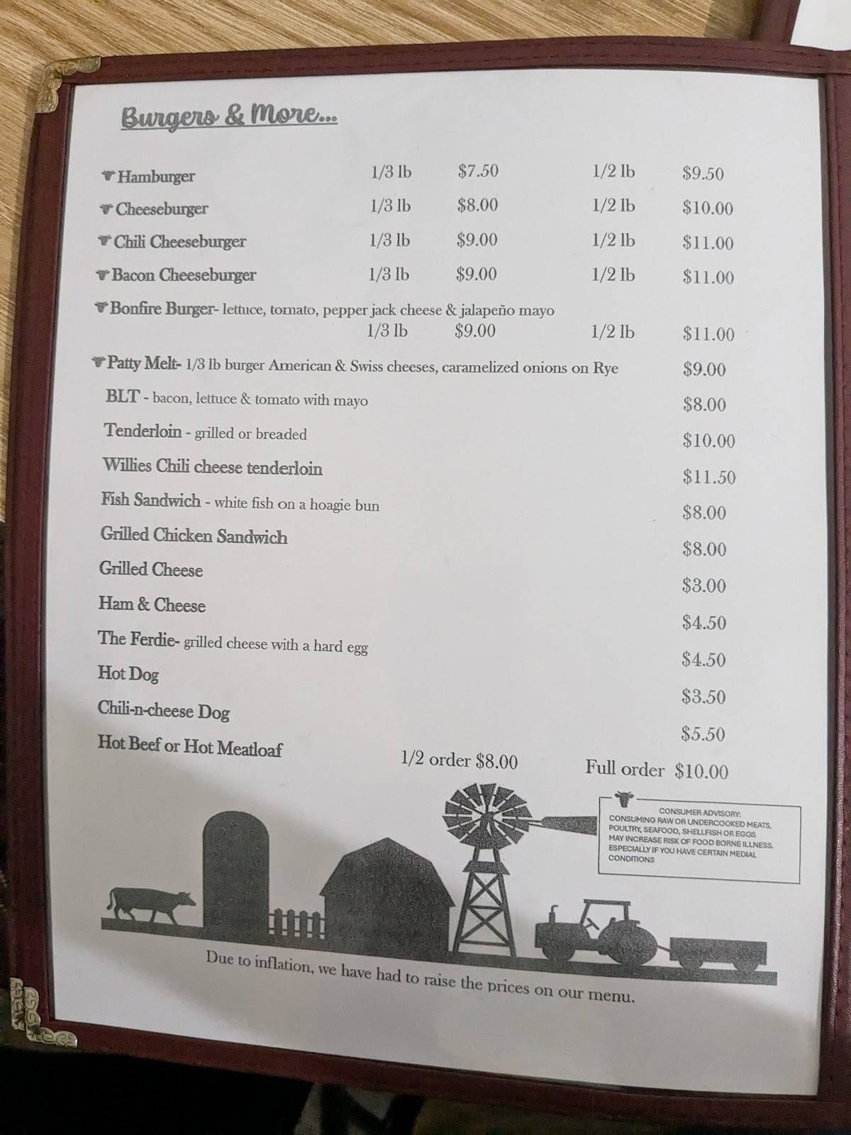 Menu at The Barnyard Restaurant, Decatur