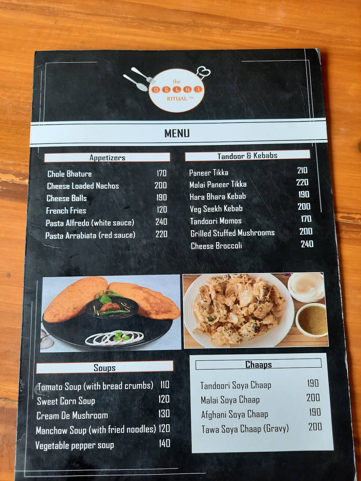 Menu at The Delhi Ritual, Bengaluru