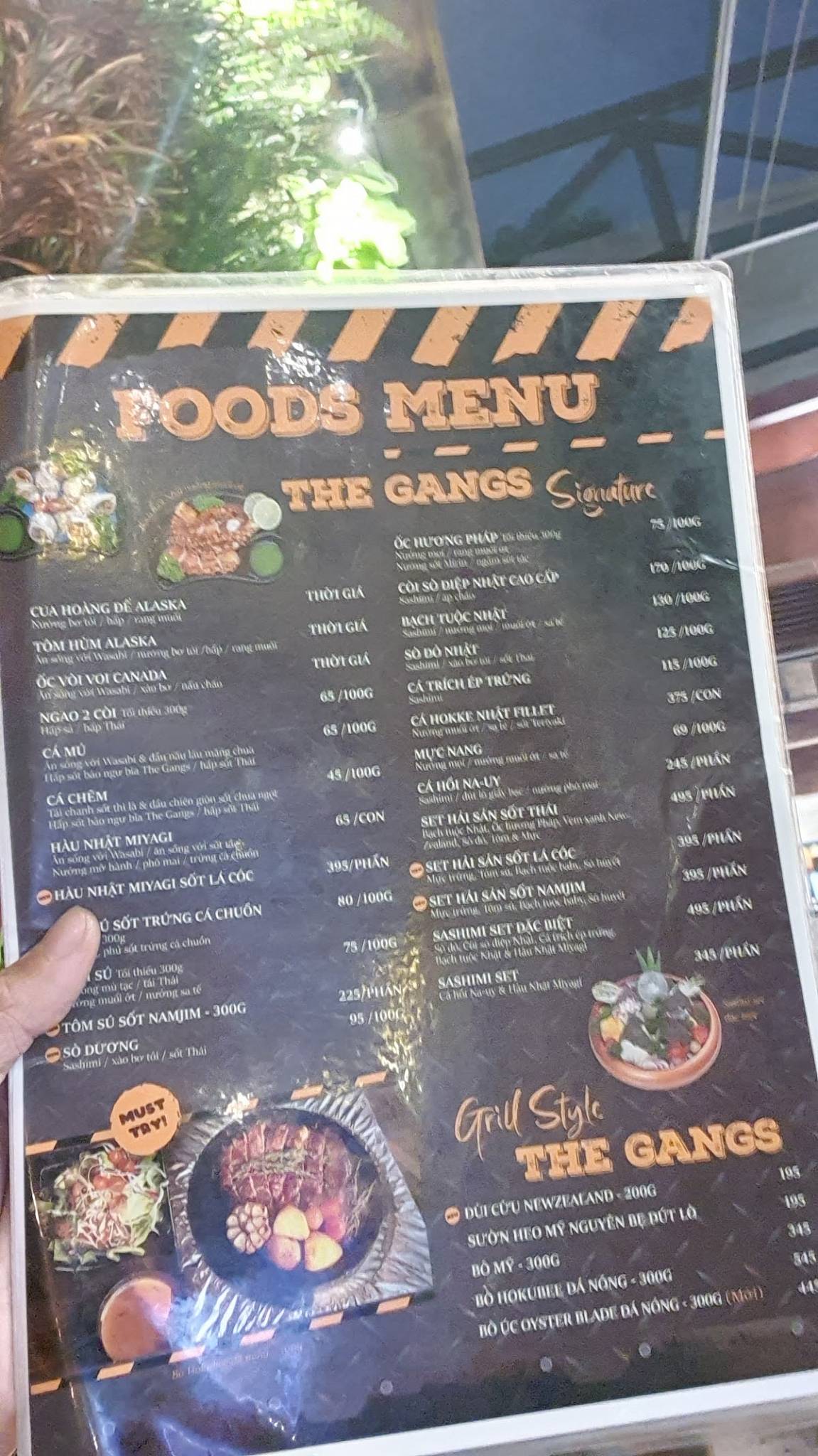 Carta del restaurante The Gangs Central, Ciudad Ho Chi Minh (Saigón)