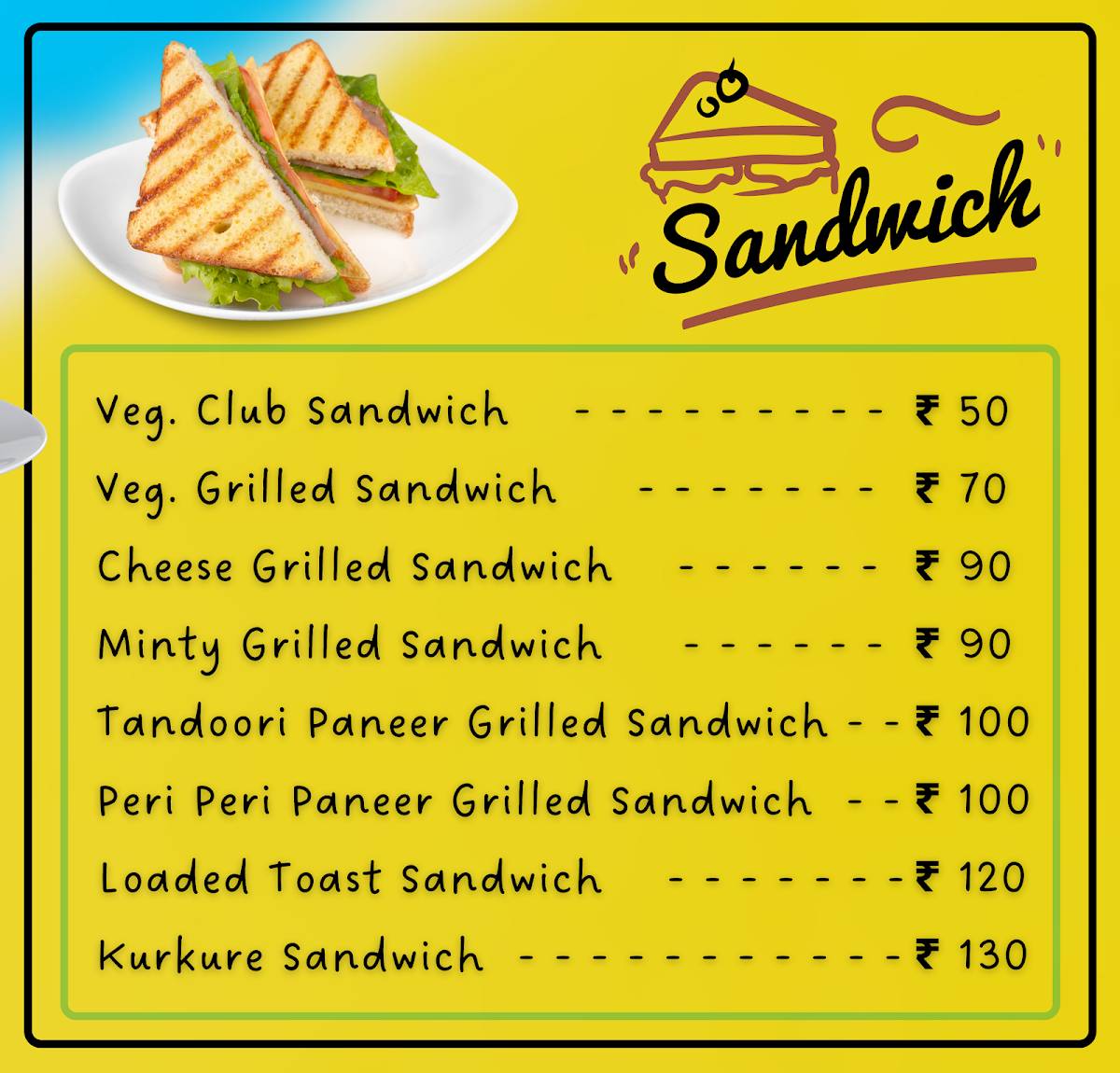 Menu at The Half Engineers Cafe, Faridabad
