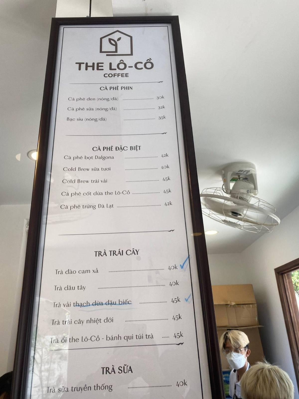 Menu at The Lô-Cồ Coffee, Ho Chi Minh City