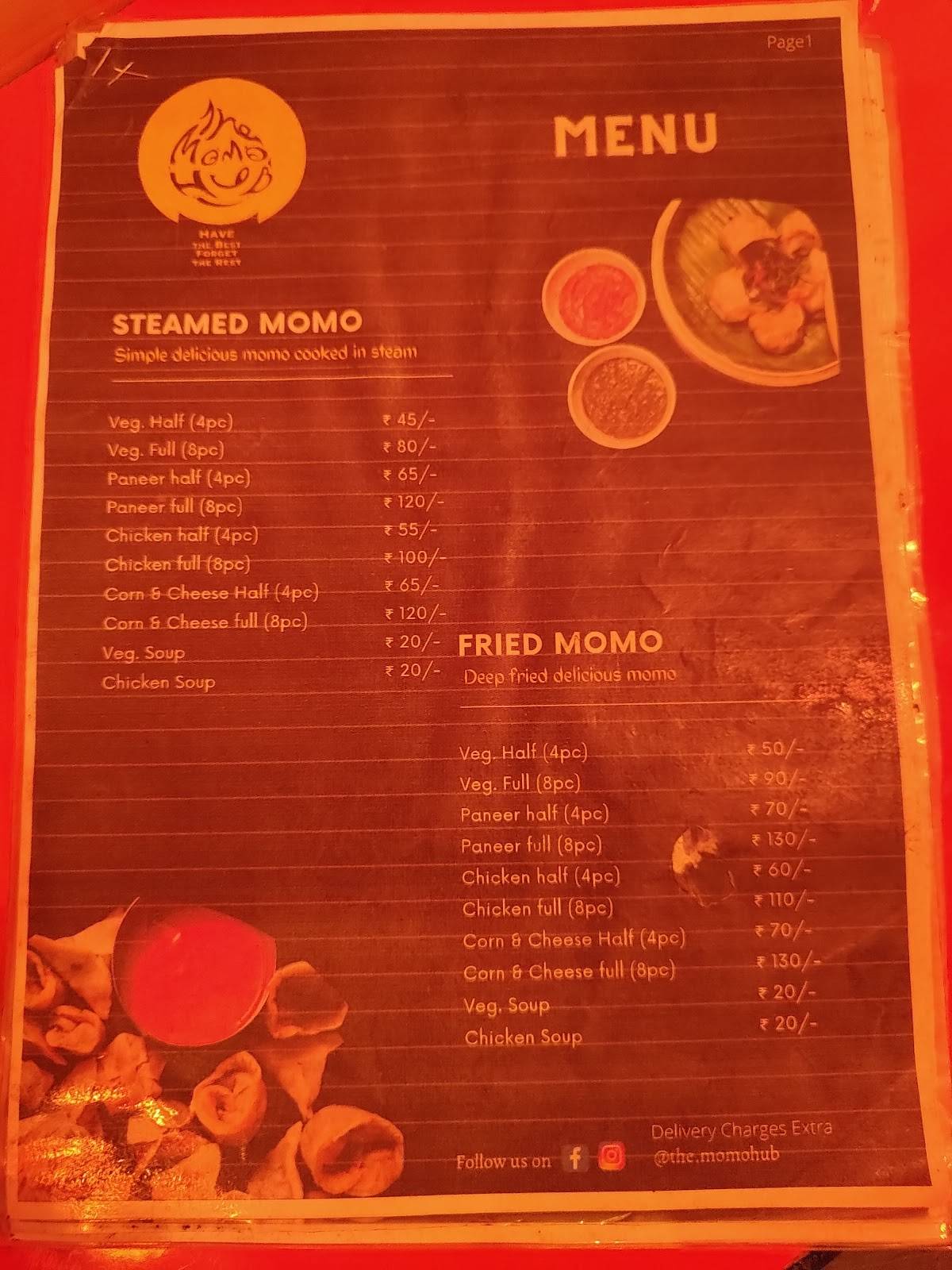 Menu at The Momo Hub, Golaghat