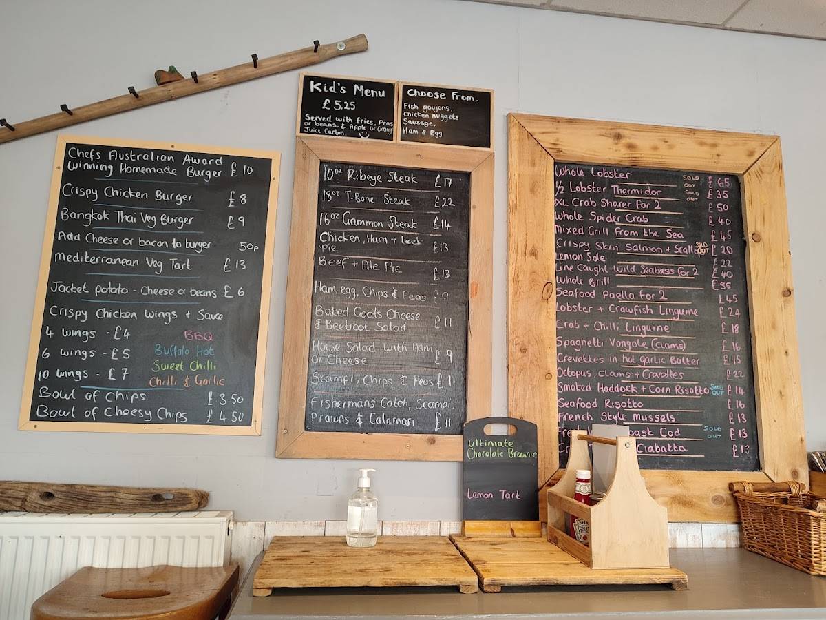 Menu at The Quayside restaurant, Stourport-on-Severn