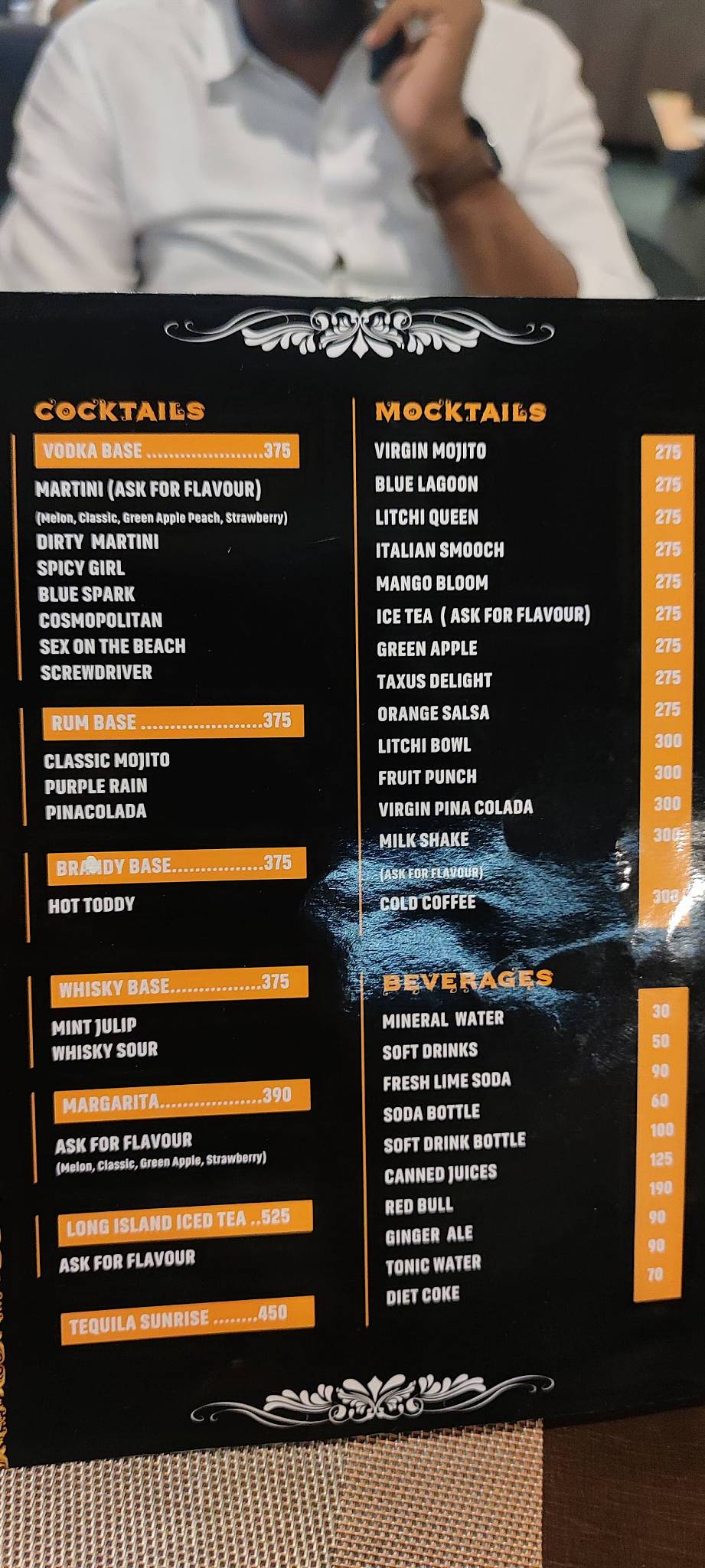 Menu at The Scam Bar & Kitchen, India, 4th Floor