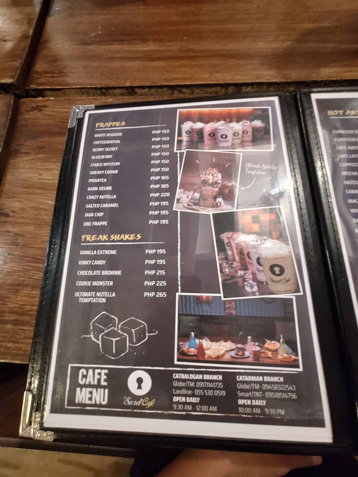 Menu at The Secret Cafe, Catbalogan City, QVCJ+MXM