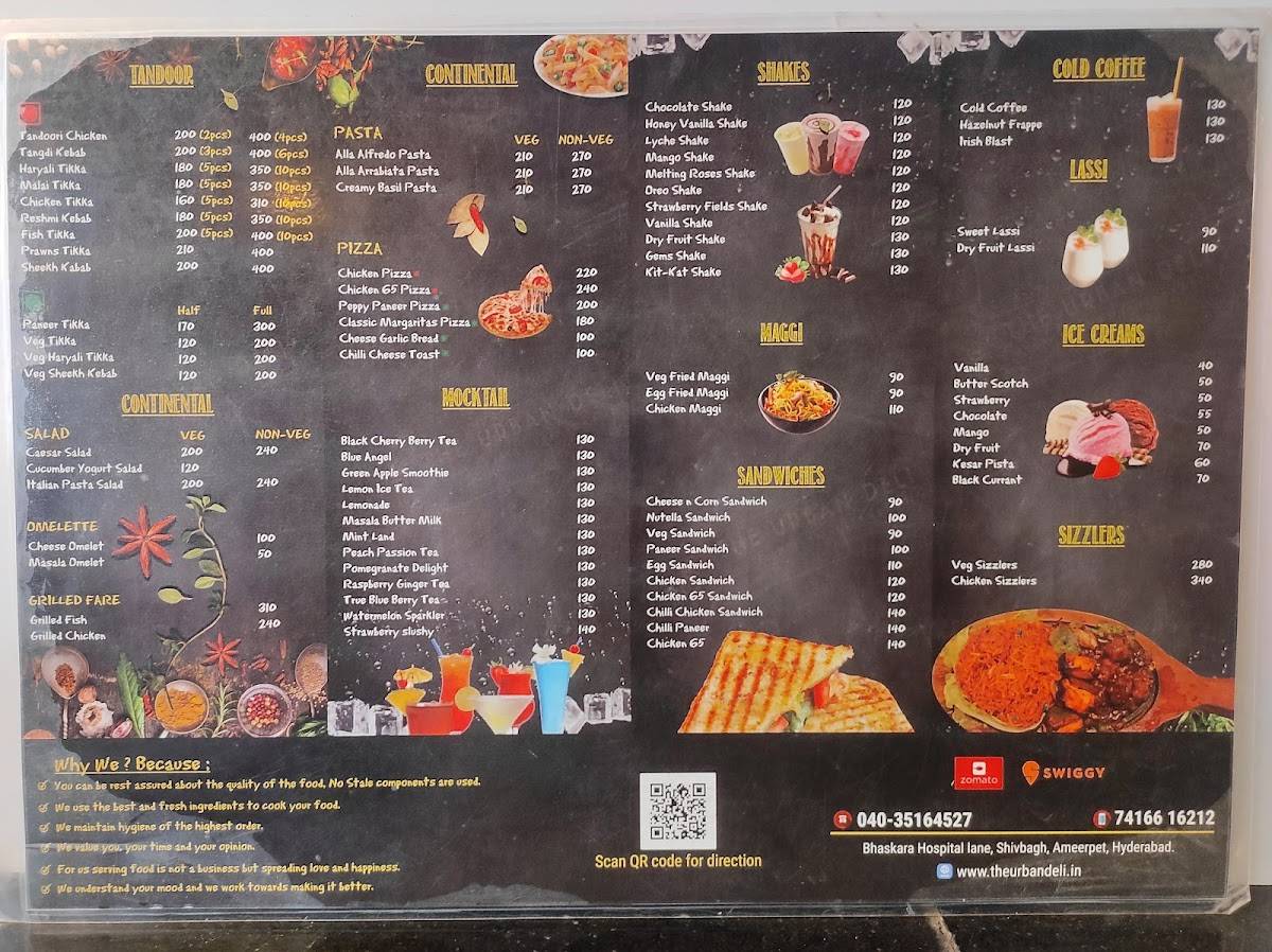Menu at The Urban Deli, Hyderabad, H.No 7-1-212/A/30/1