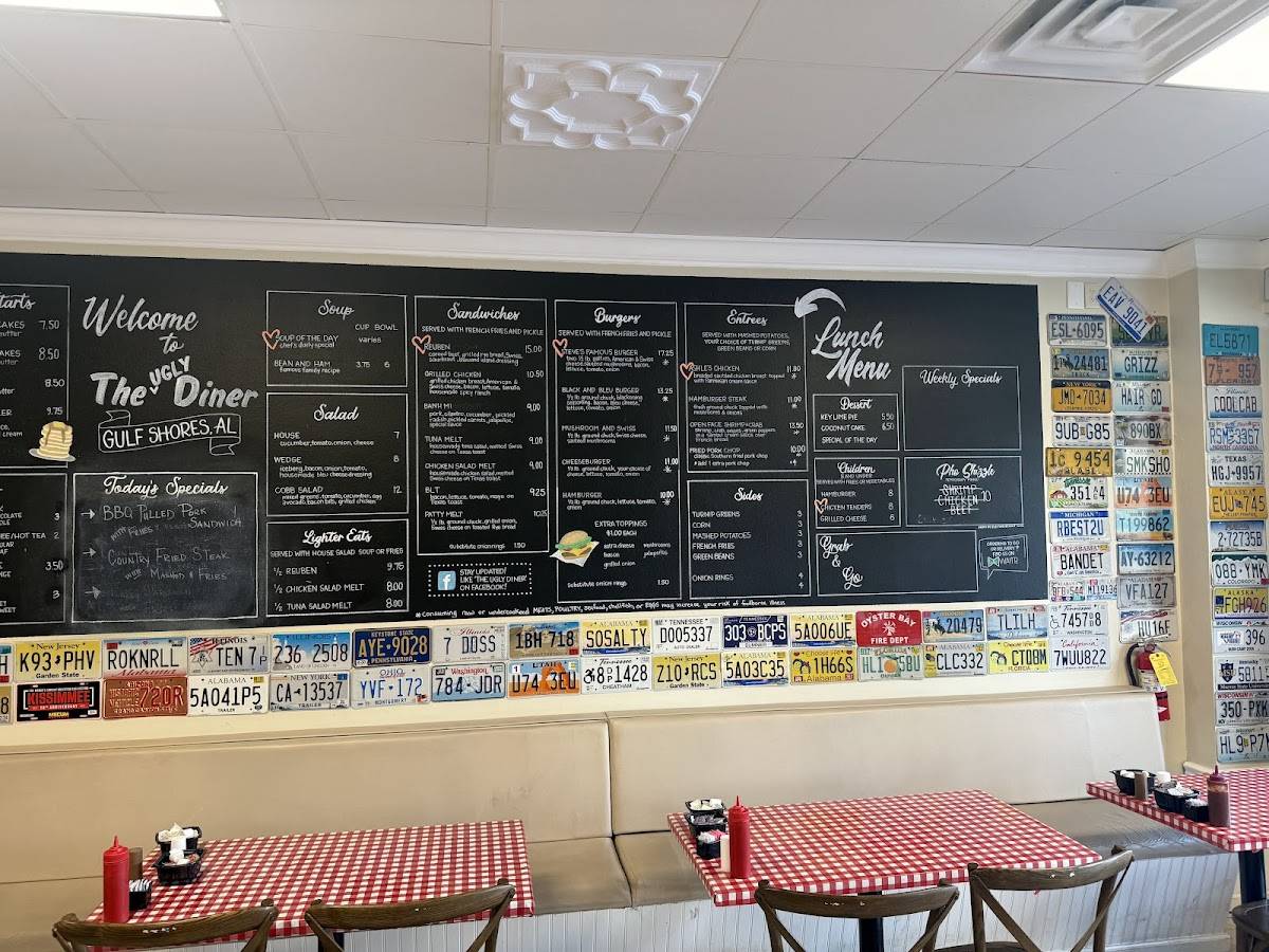 Menu at The ugly Diner restaurant, Gulf Shores