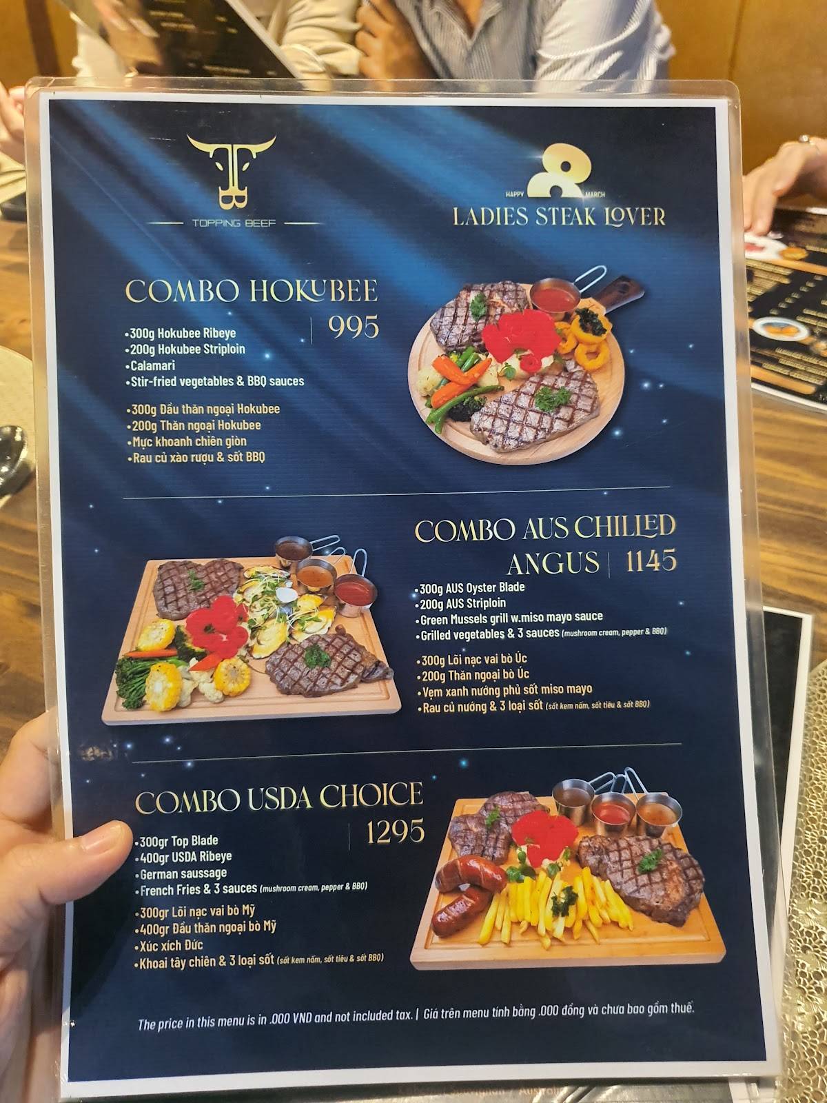 Menu at Steak Love Độc Lập restaurant, Ho Chi Minh City