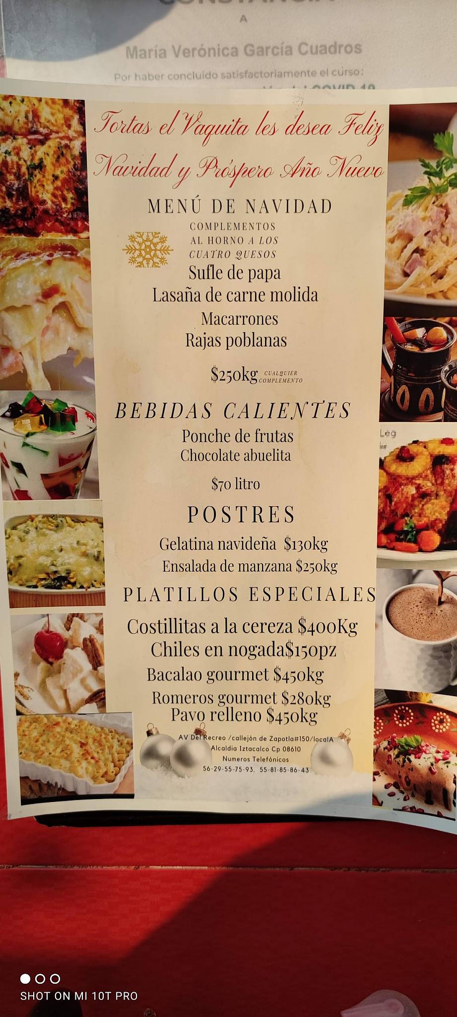 Carta del restaurante Tortas El Recreo Las Originales El Vaquita ...
