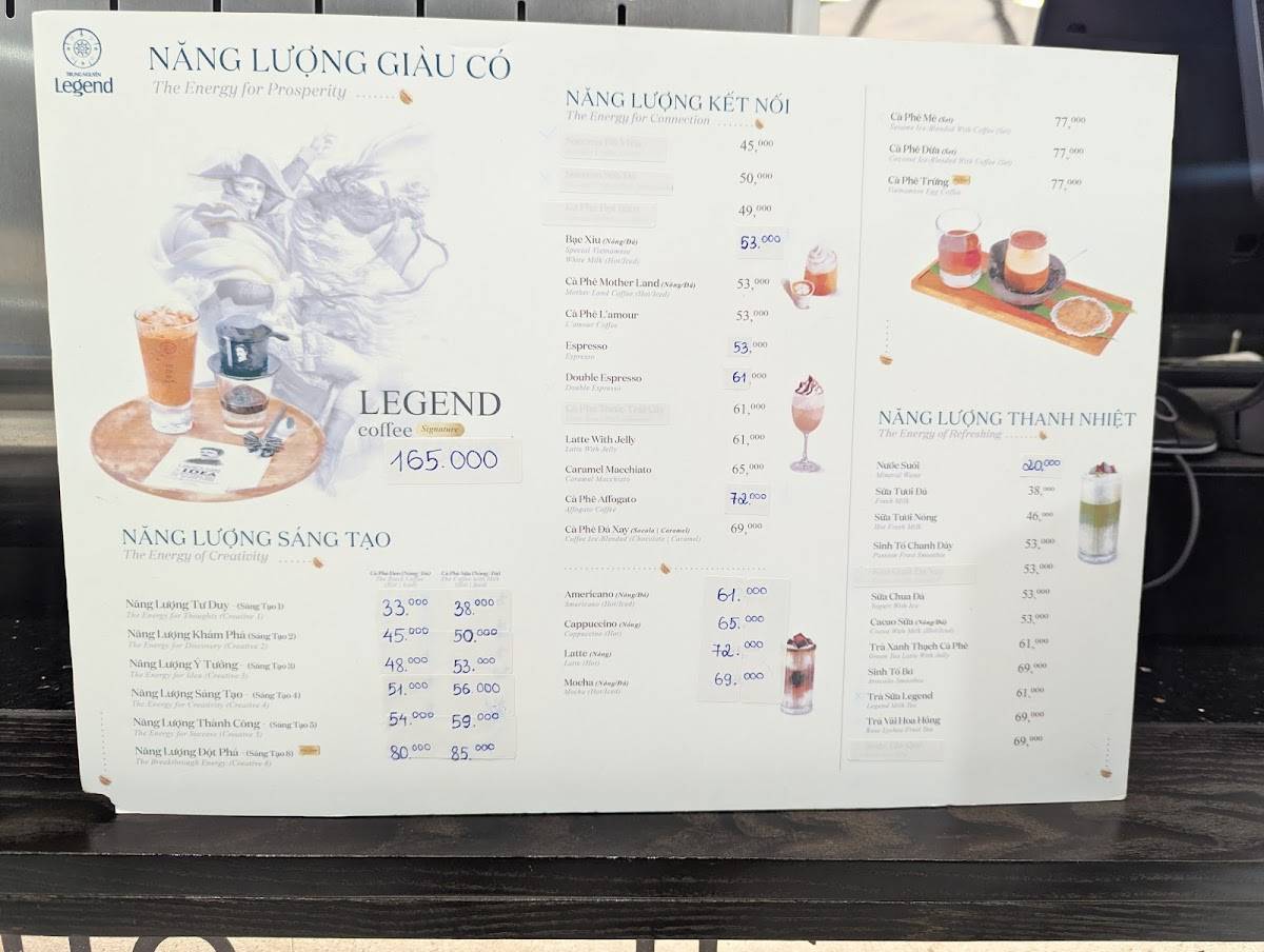 Menu at Trung Nguyên Legend Café, Bac Ninh, 366 Ngọc Hân Công Chúa