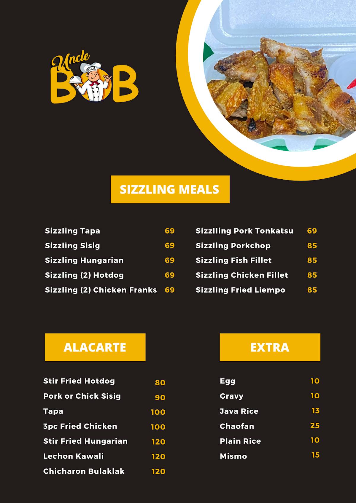 Menu at Uncle-Bob's Silogan Pembo Makati restaurant, Taguig