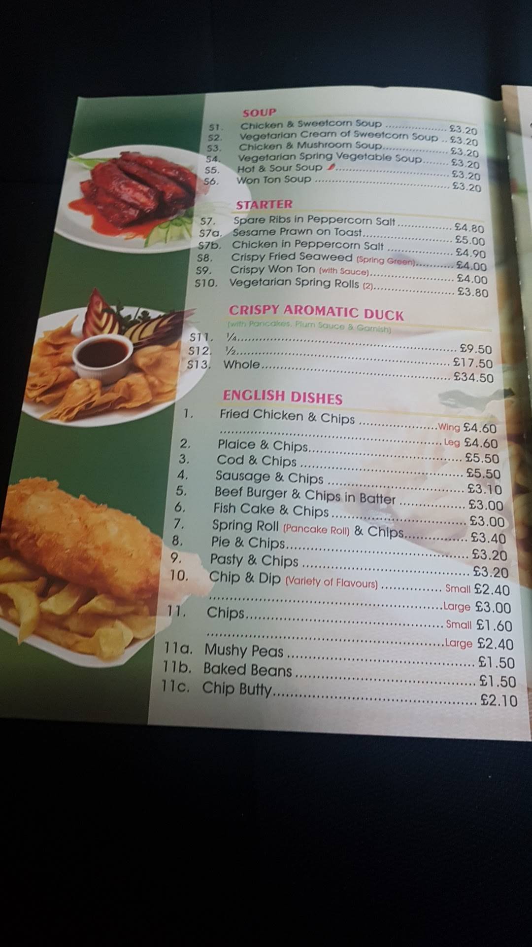 Menu at Uncle Wong restaurant, Yate, Lark Rise