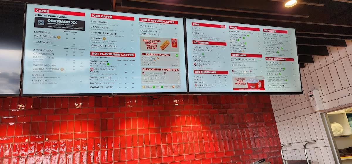 Menu at Vida e Caffe Tokai Junction, Cape Town