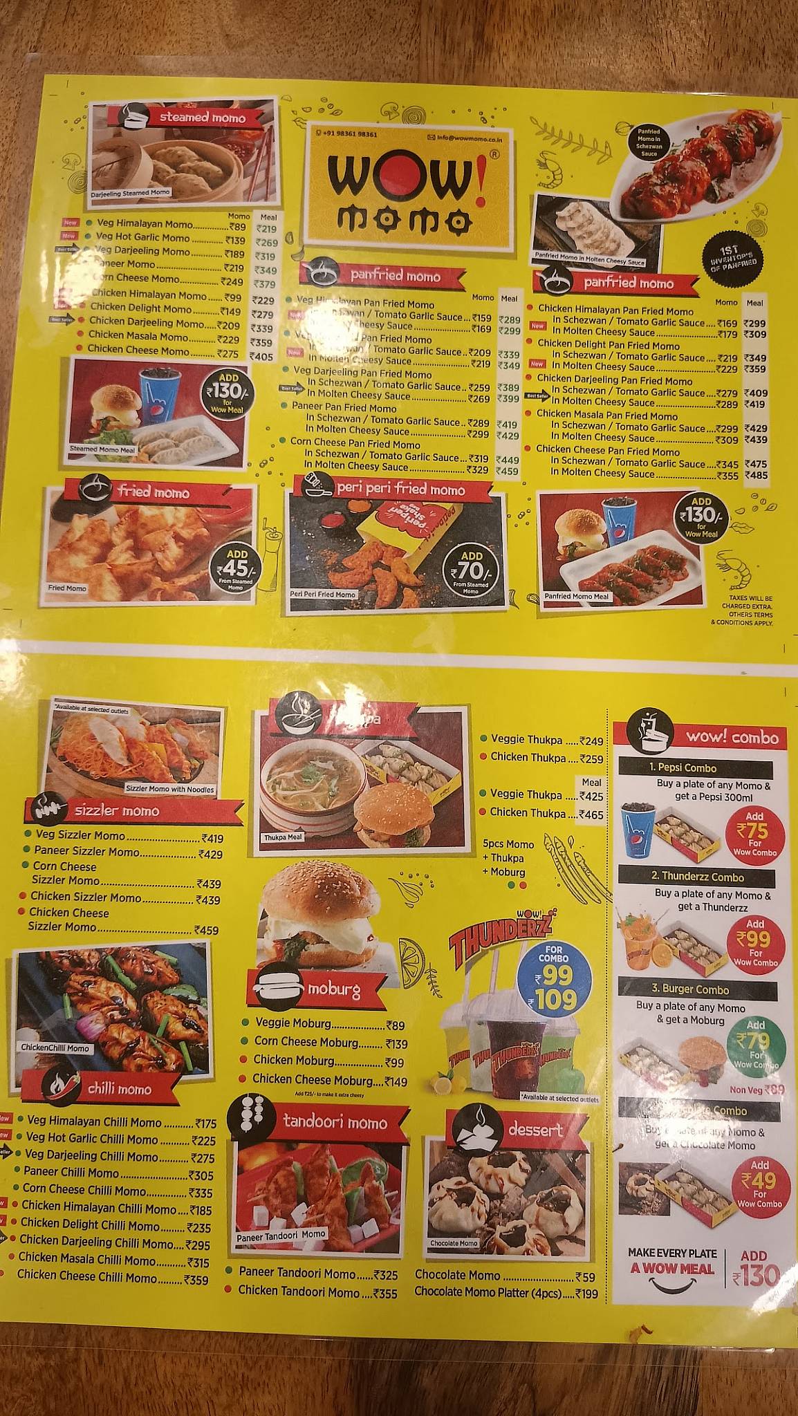 Menu at WOW Momos Sion West, Mumbai