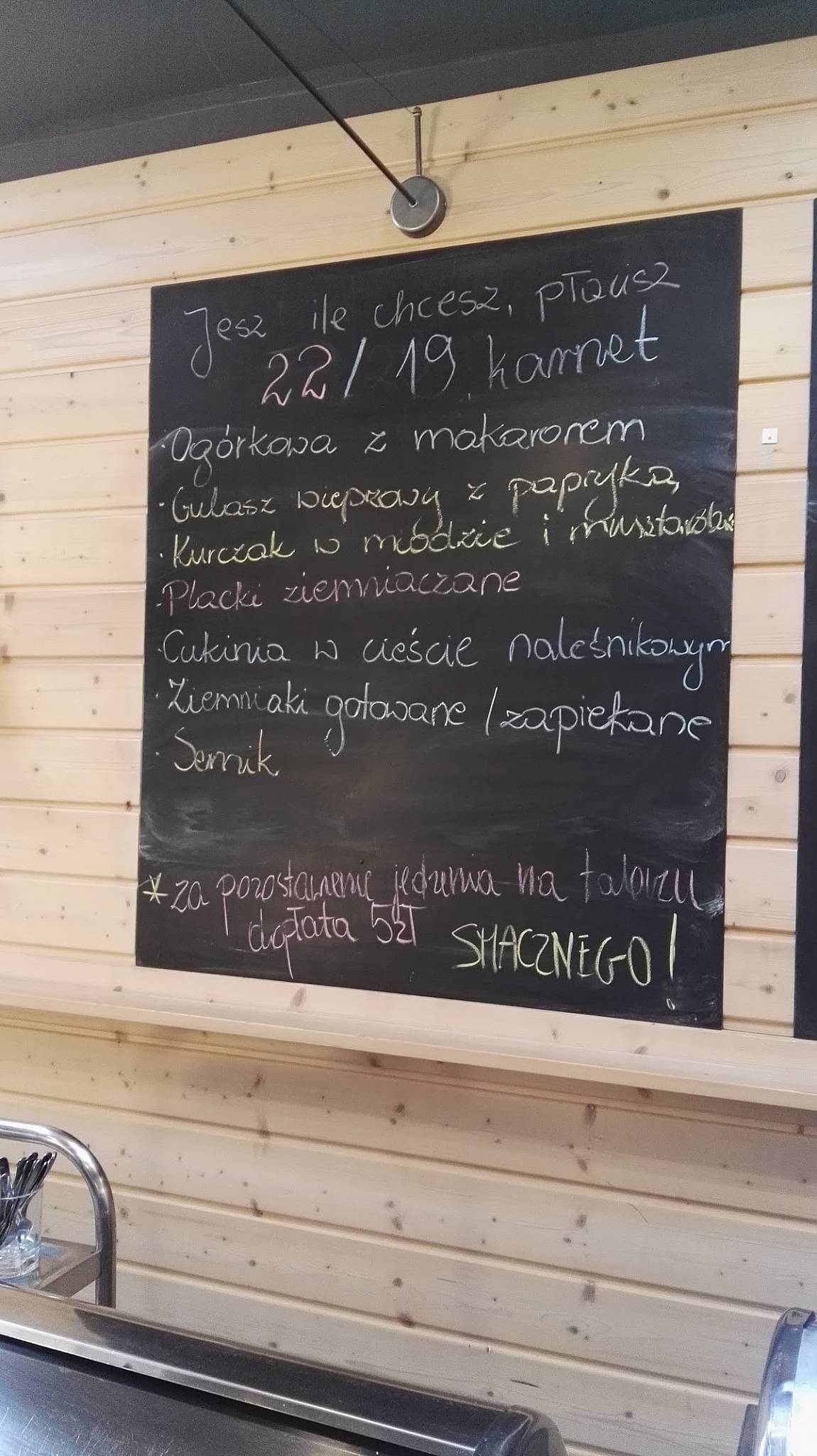 Menu at Walkiria restaurant, Ciechocinek