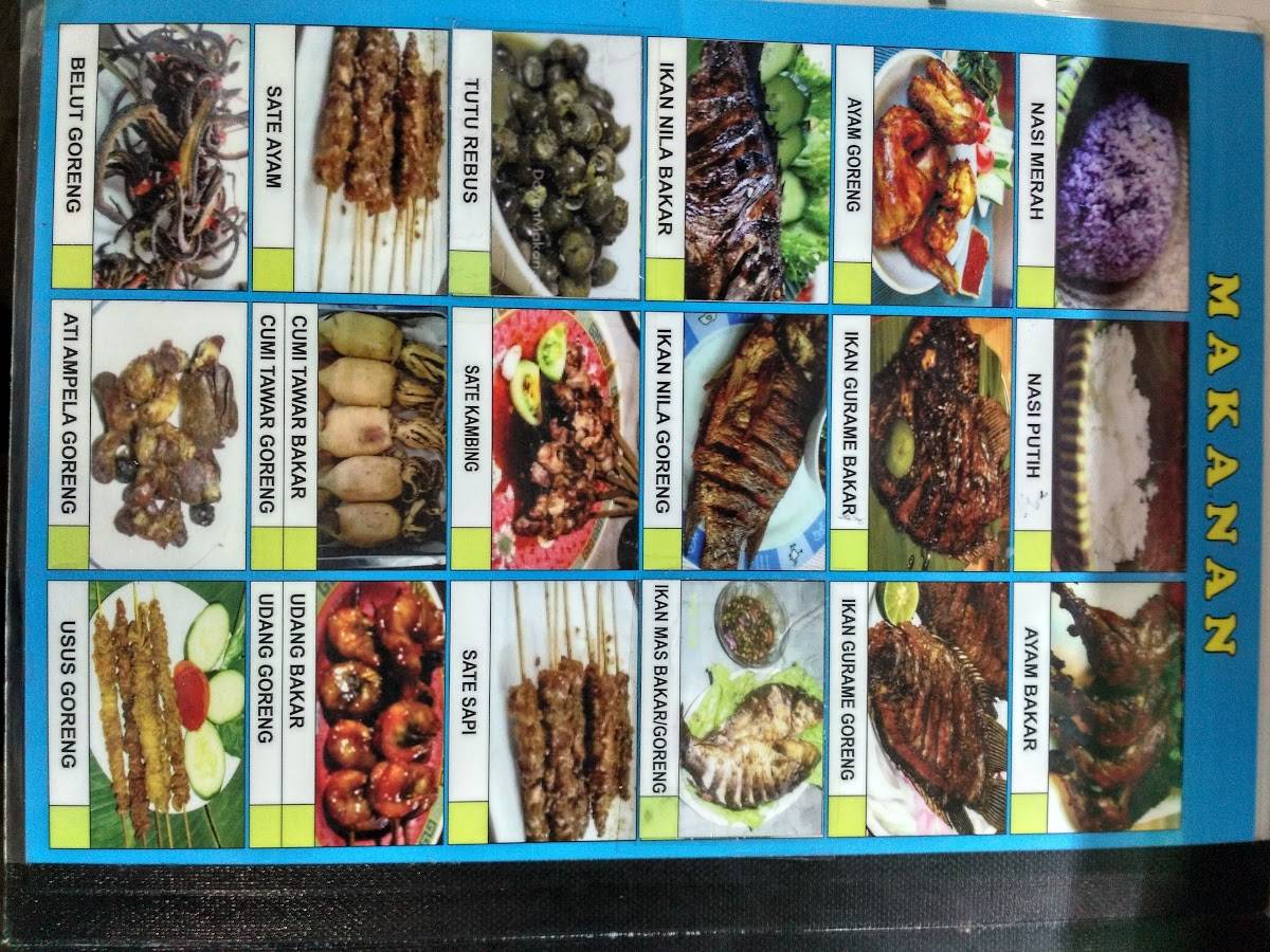 Menu at Warung Nasi Panyawangan restaurant, Lembang
