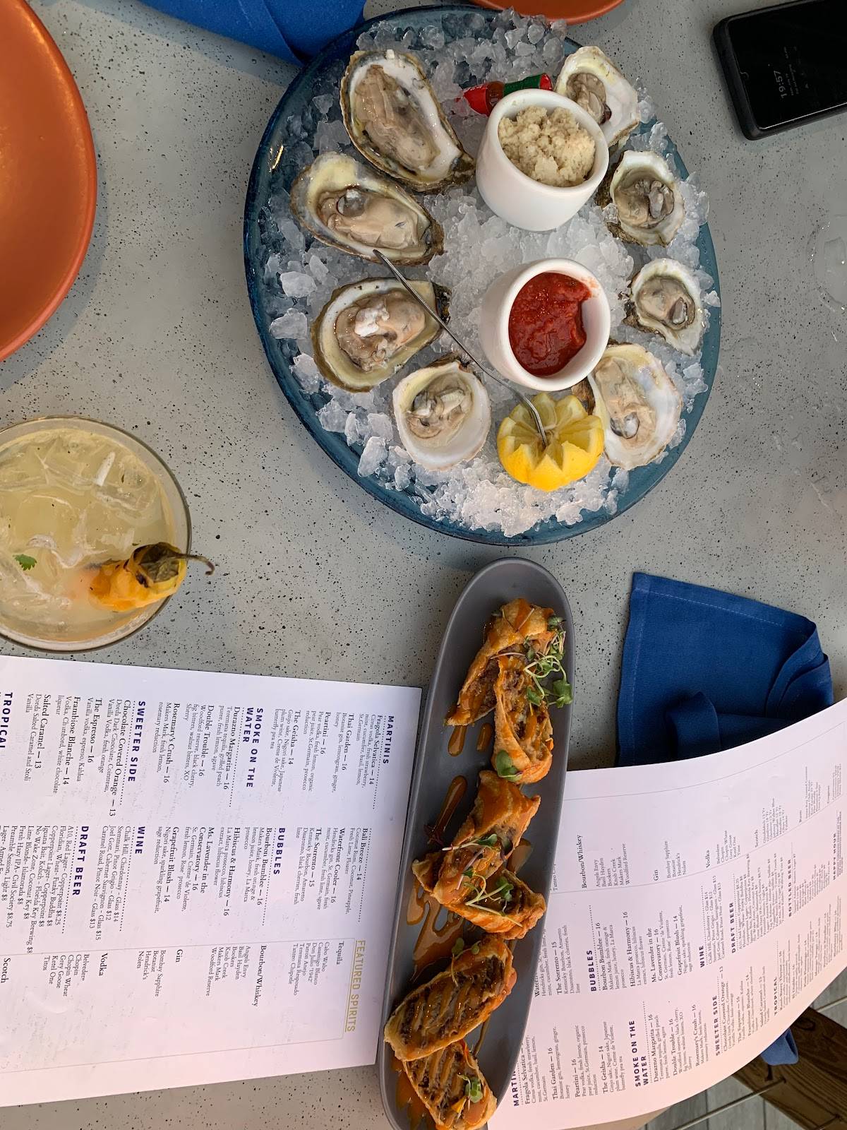 Menu at Waterfront restaurant, Stuart
