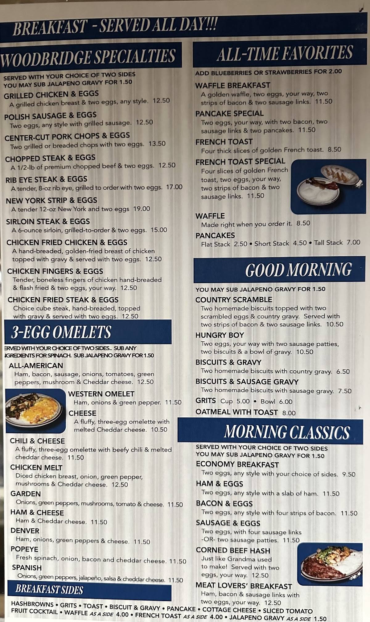 Menu at Woodbridge Restaurant, Oklahoma City, NW 39th St