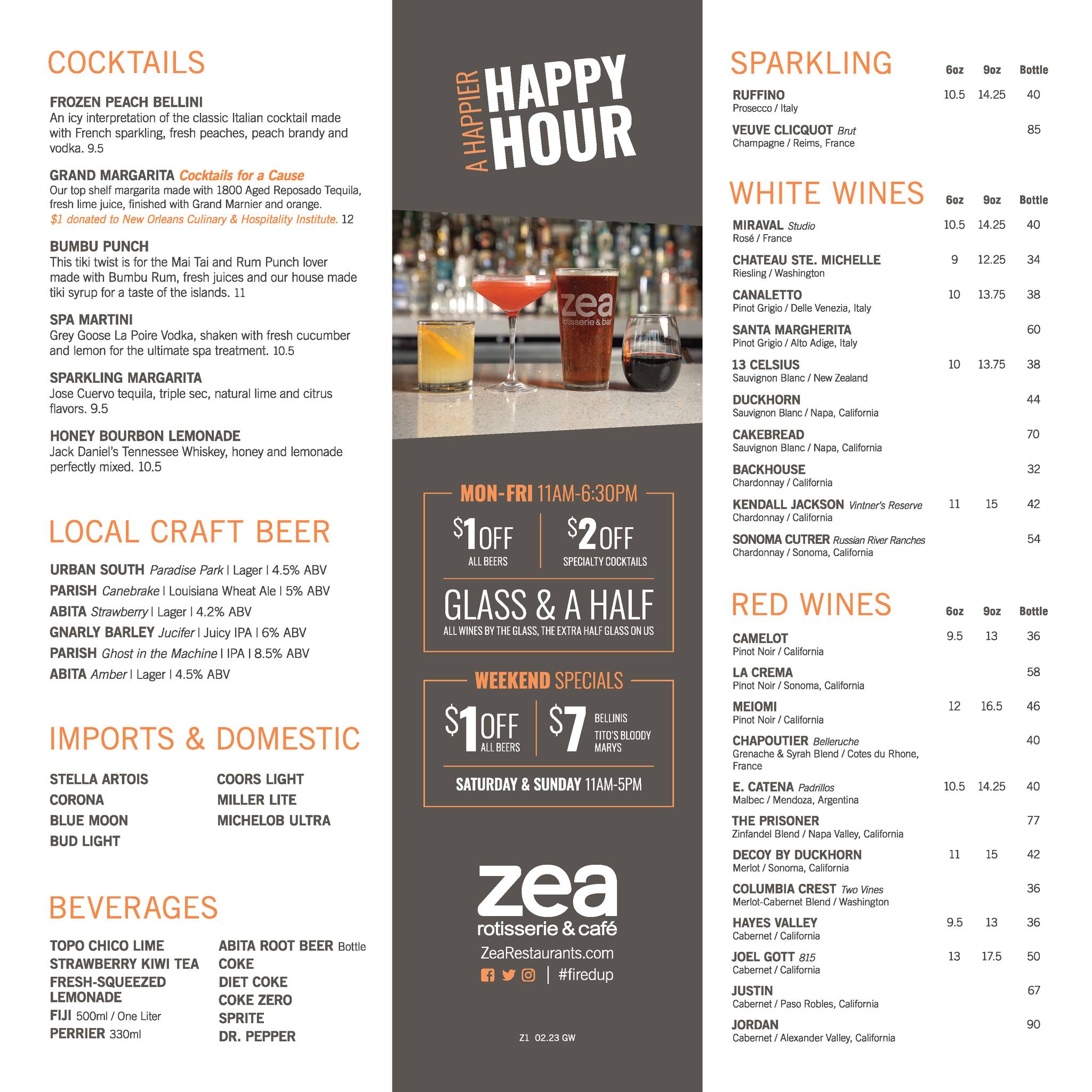 Zeas menu store
