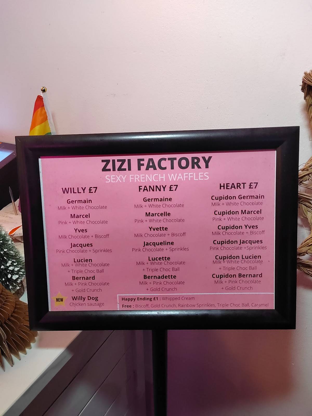 Menu at Zizi Factory restaurant, London