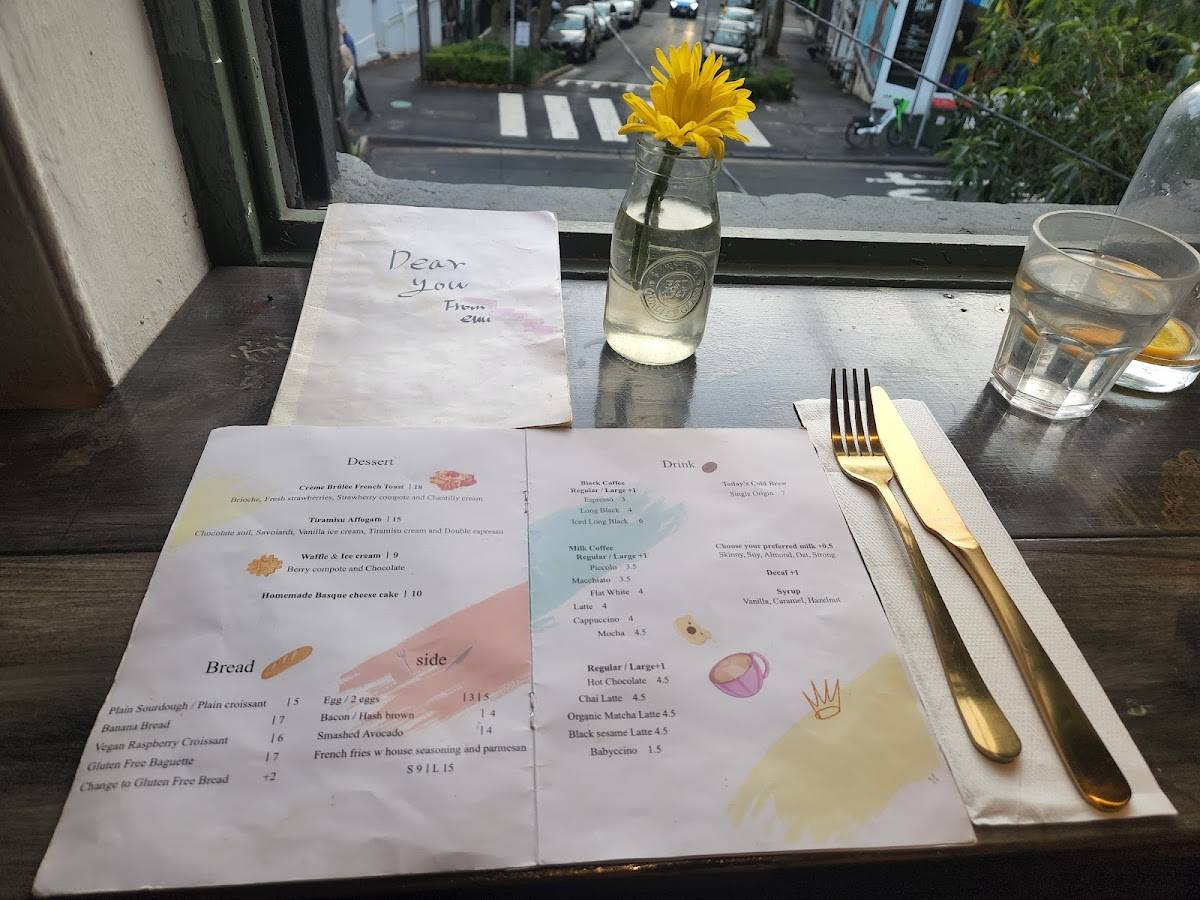 Menu at ellu cafe, Surry Hills
